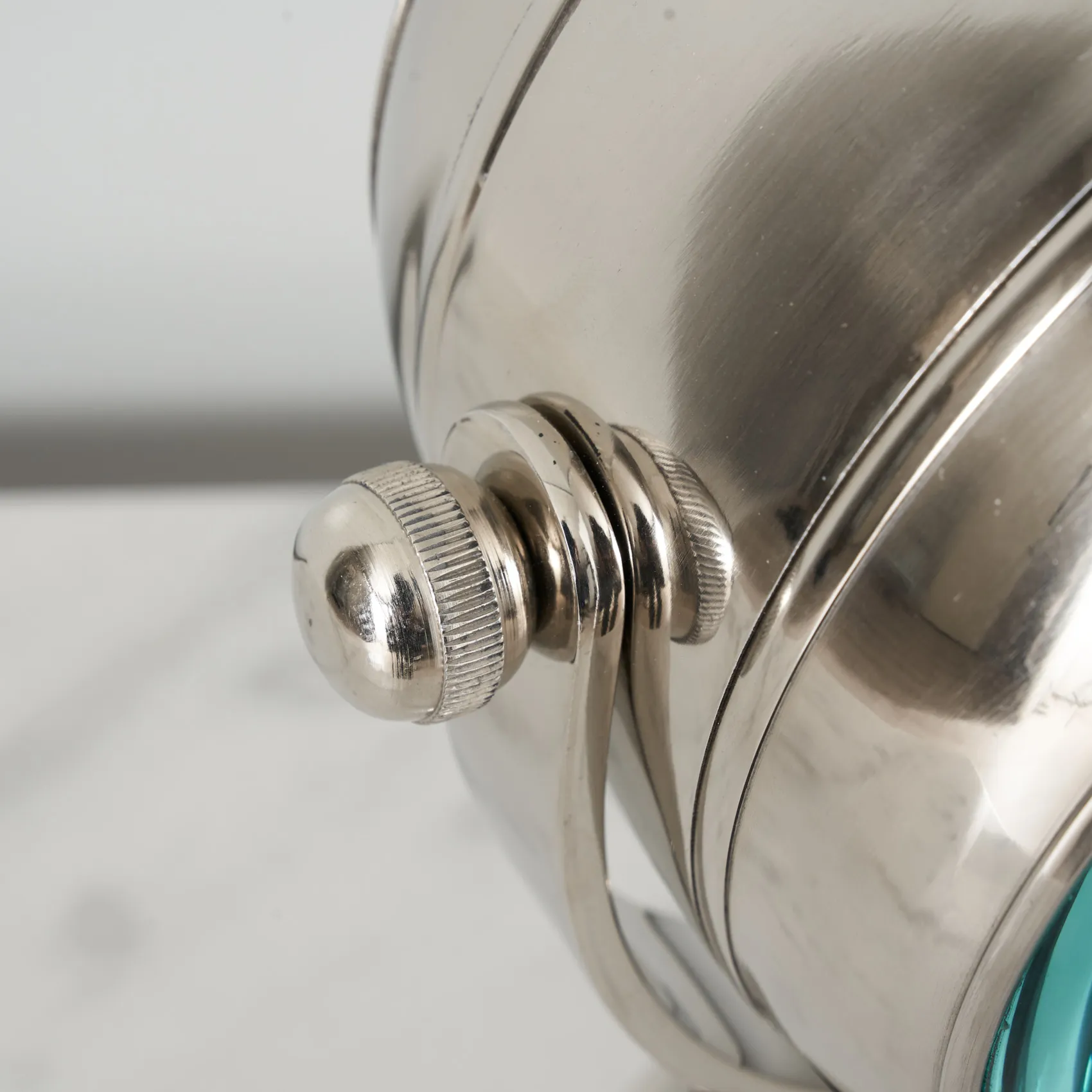 Magnified Maritime Silver Table Clock