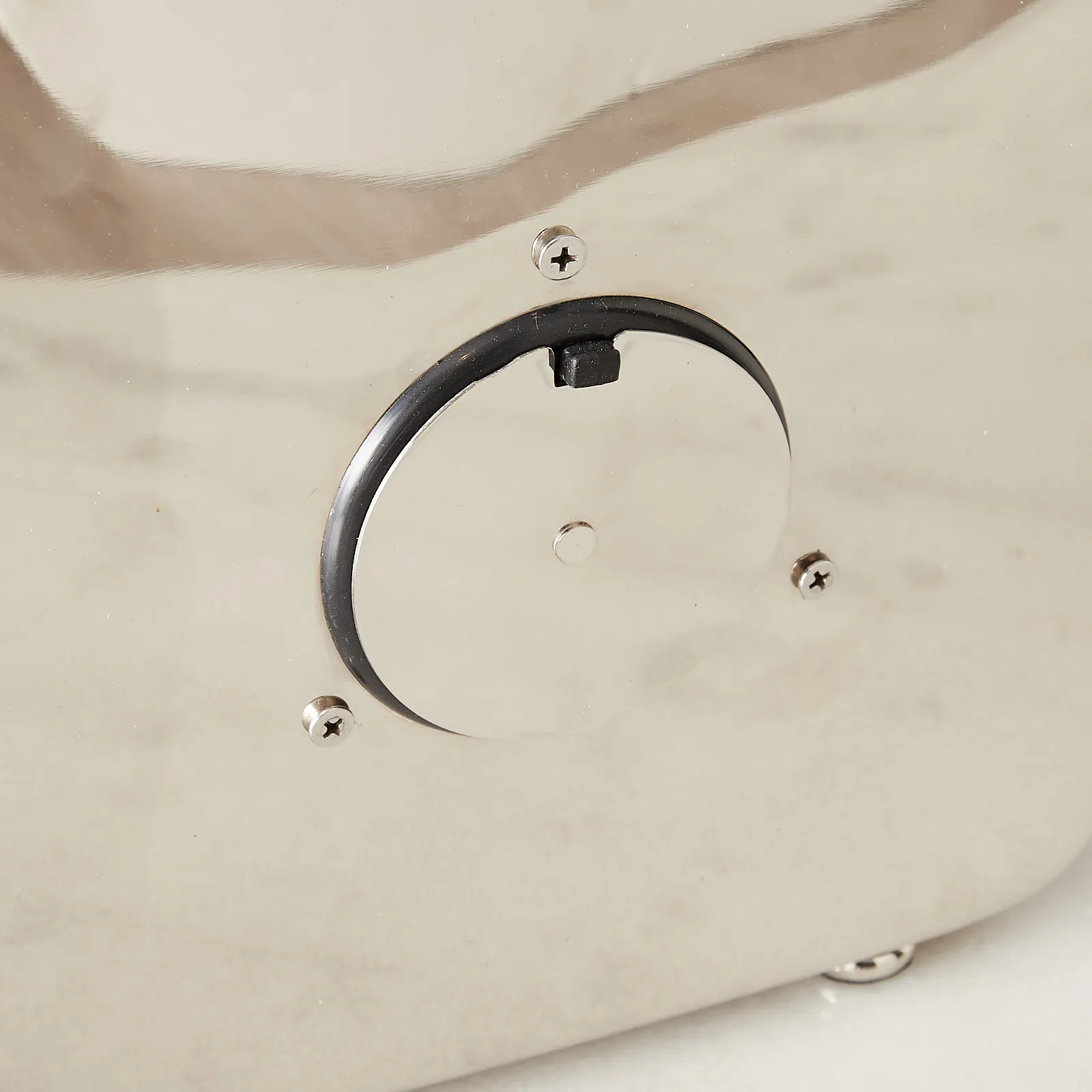 Tik Tok Silver Table Clock -Tan Leather Strap