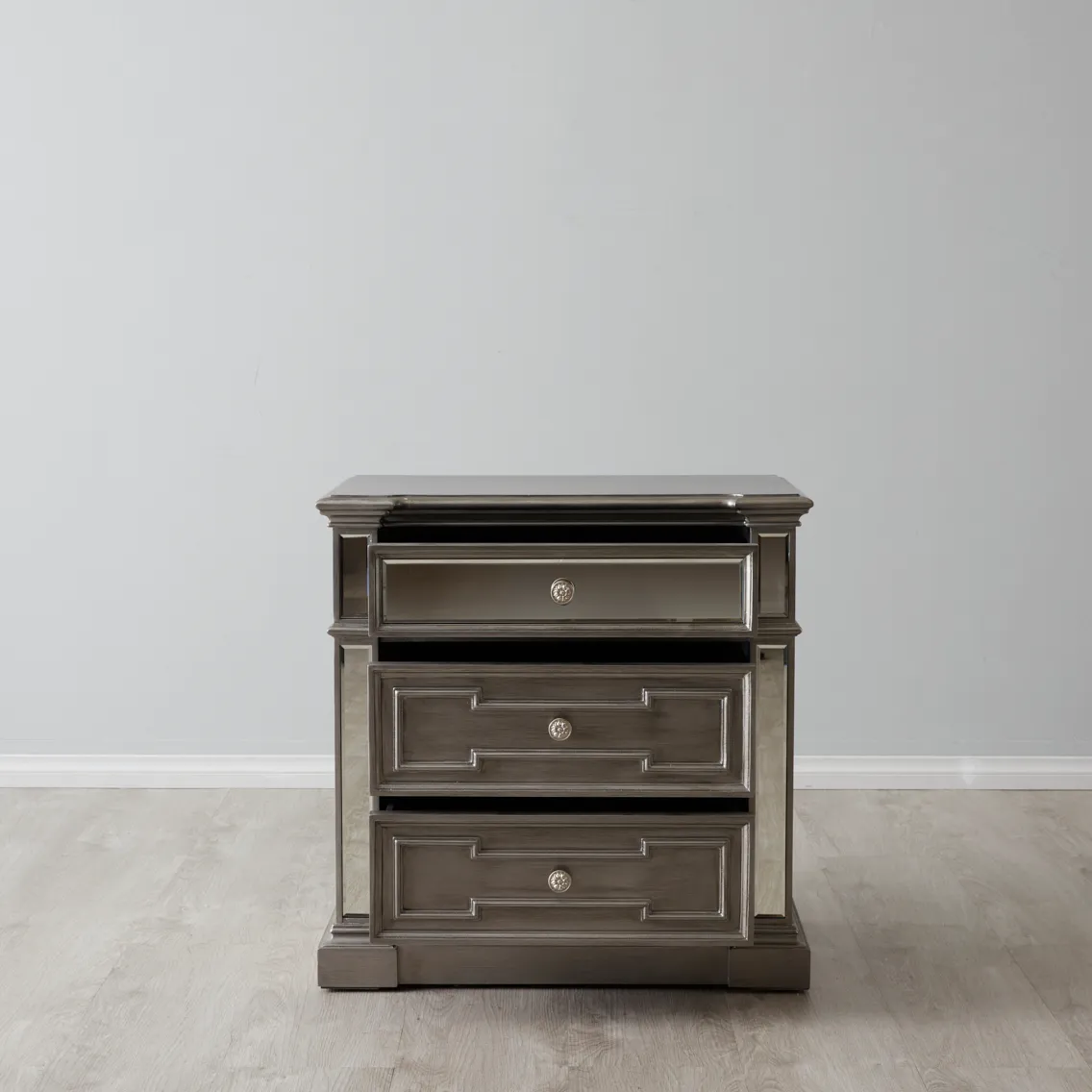 Solitude Antique Silver Bedside Table | Koala Living