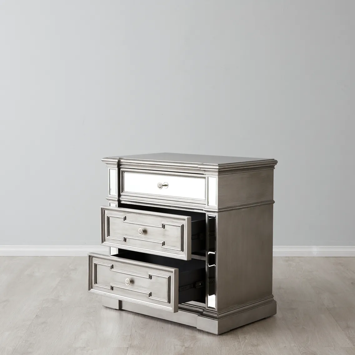 Solitude Antique Silver Bedside Table | Koala Living