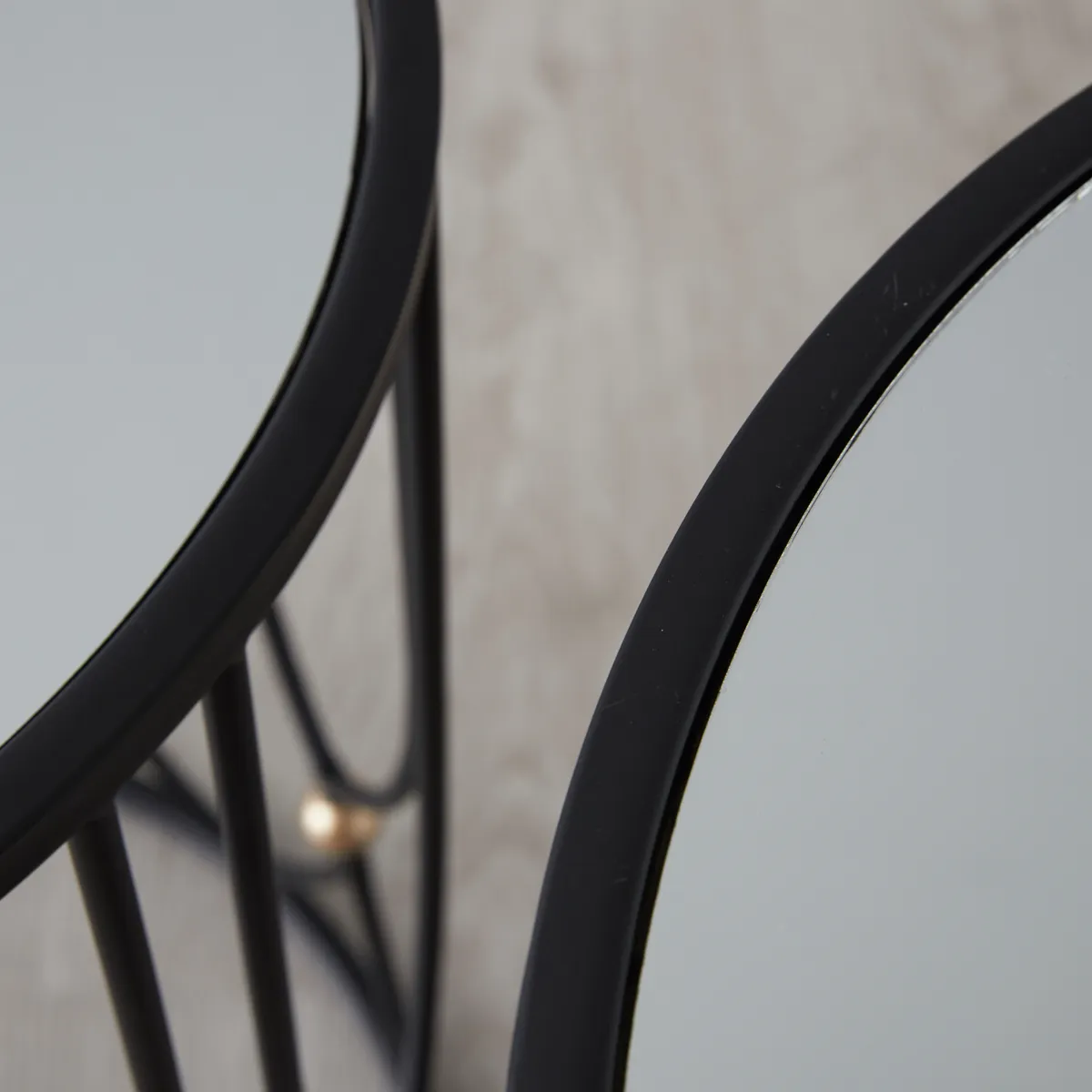 Cosmic Mirror Side Tables - Black Iron Frame