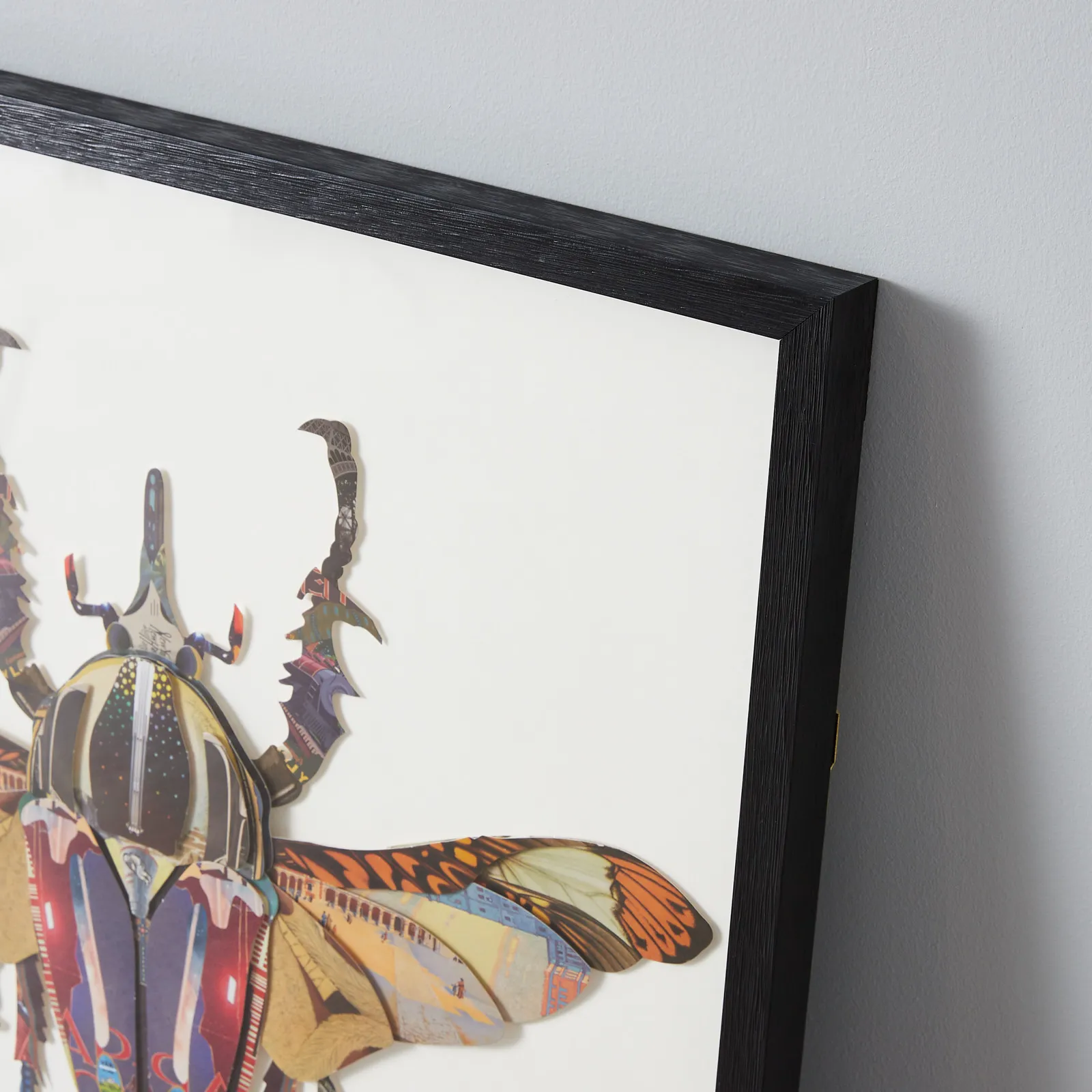 Rhino Beetle Framed Paper Collage | Koala Living