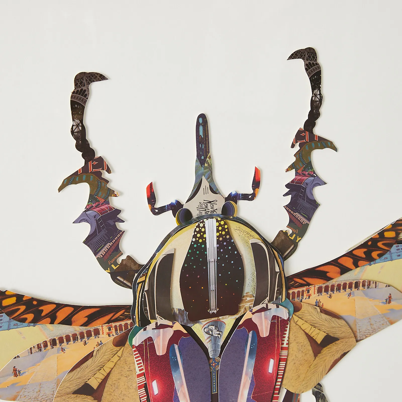 Rhino Beetle Framed Paper Collage | Koala Living