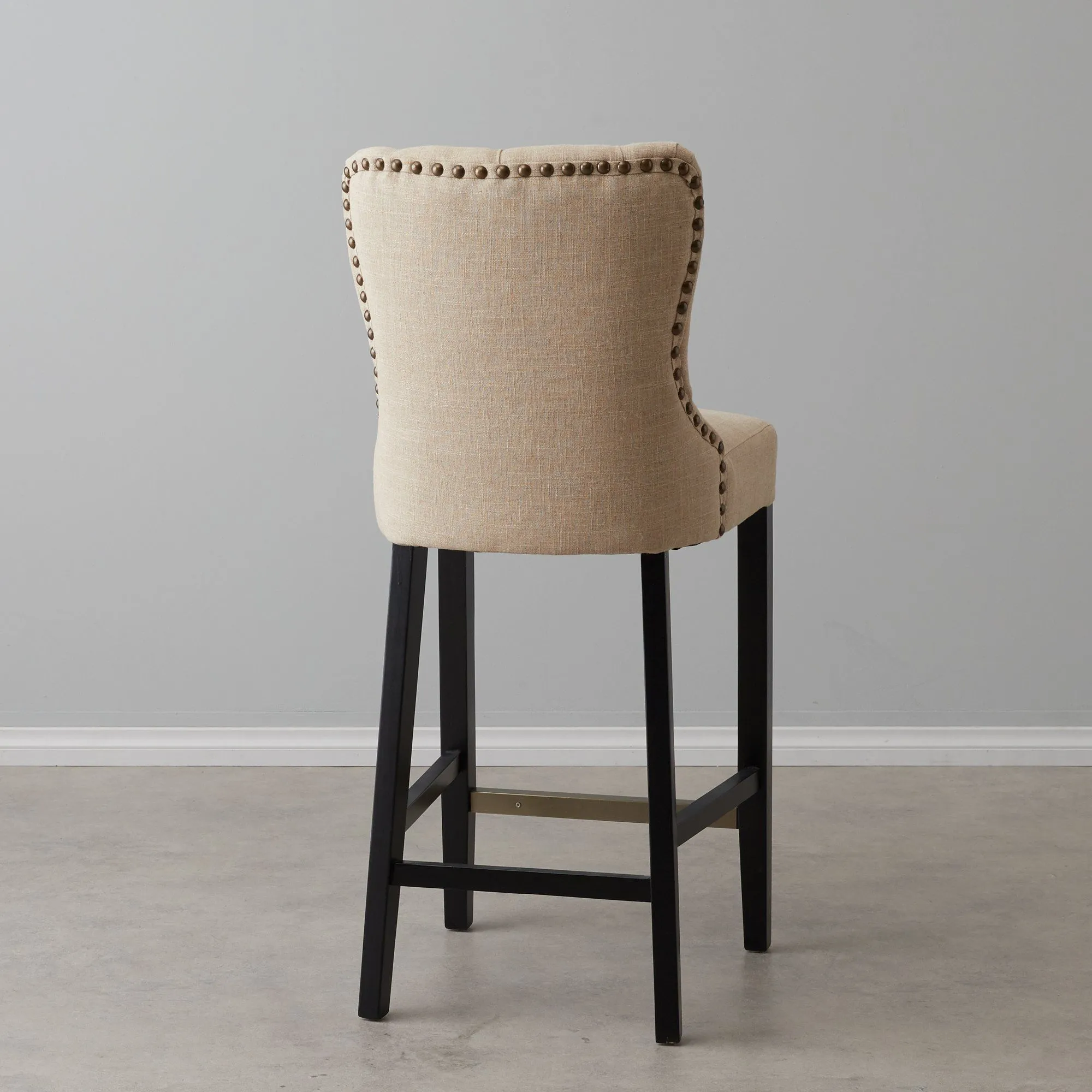 Saxon Cream Linen Bar Stool | Koala Living
