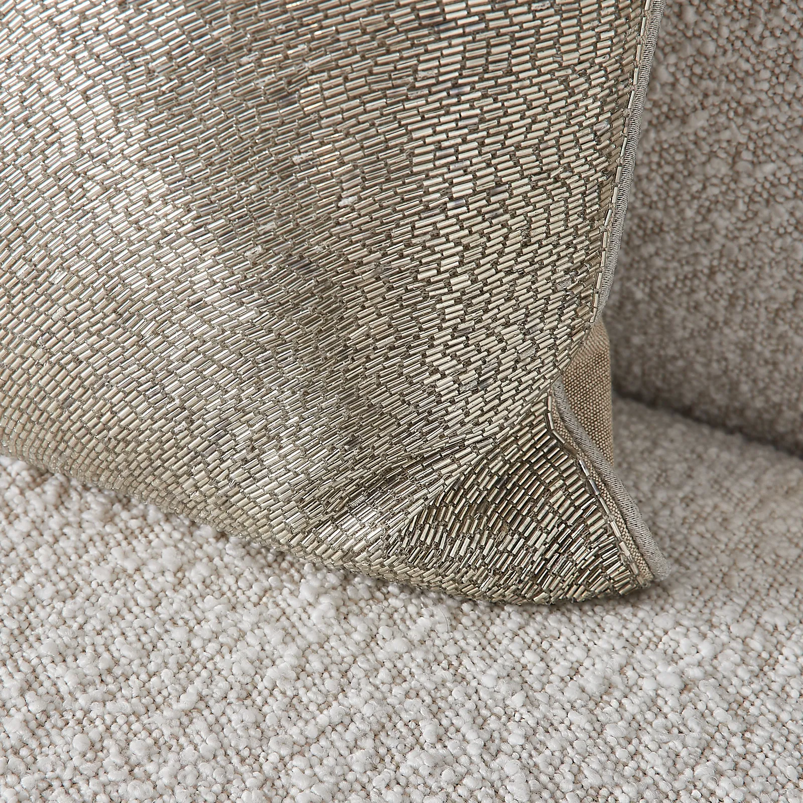 Silver Embroidered Cushion | Koala Living