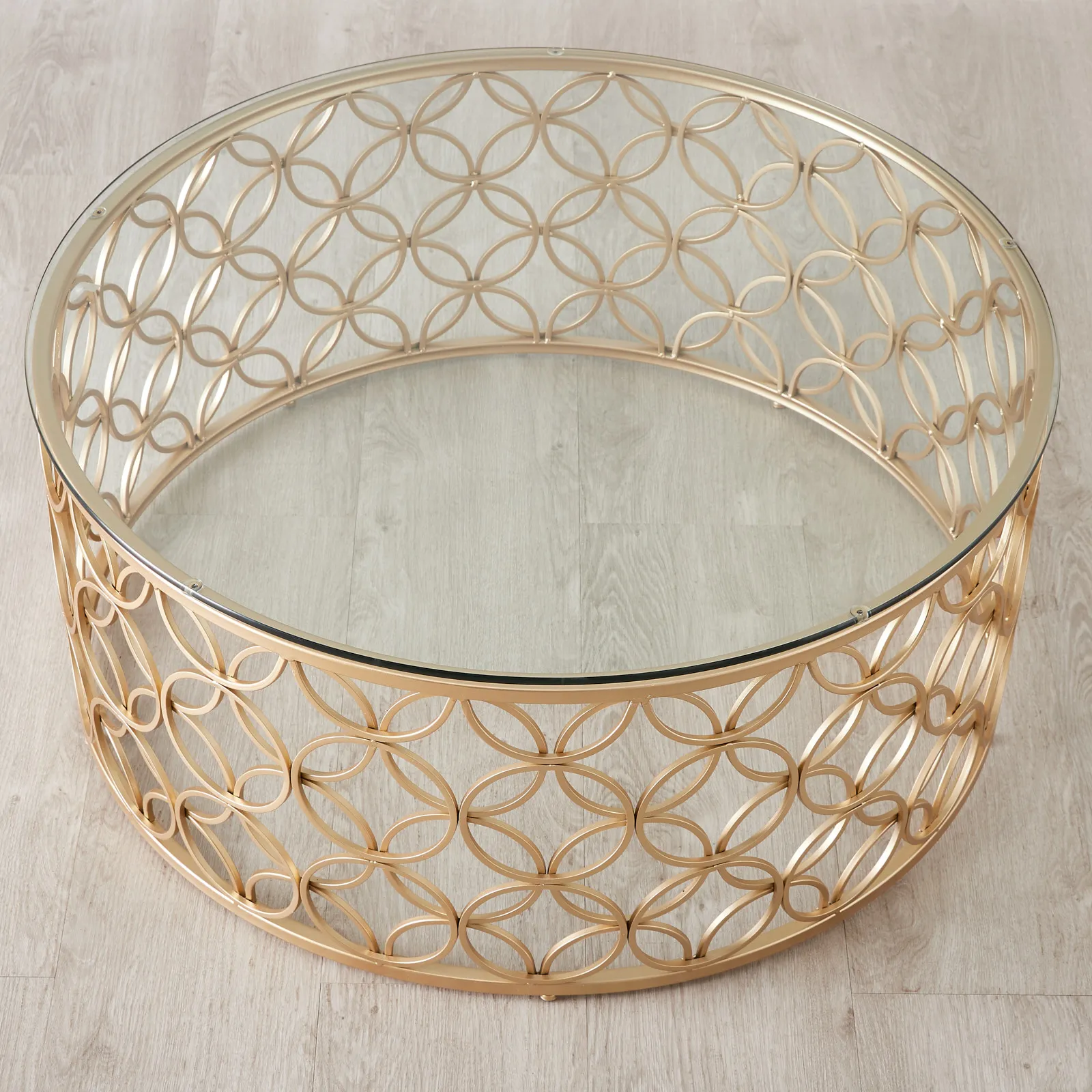 Cody Champagne Gold Glass Coffee Table | Koala Living