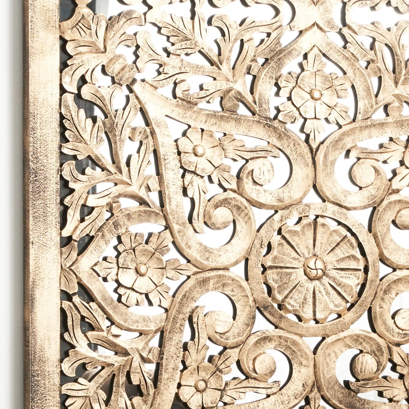 Juliette Carved Rectangle Panel 100cm x 180cm - Antique Gold