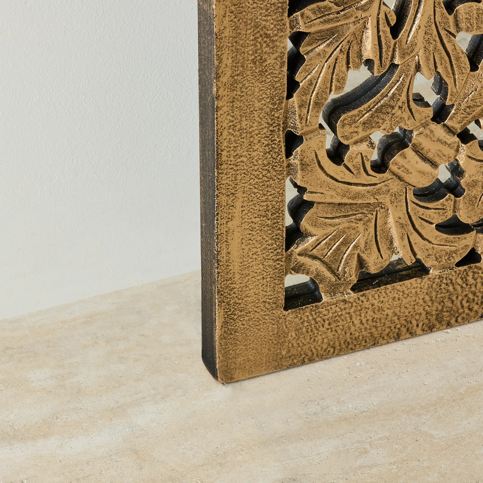 Juliette Carved Rectangle Panel 100cm x 180cm - Antique Gold | Koala Living