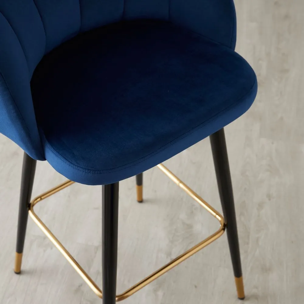 Amber Bar Stool - Dark Blue