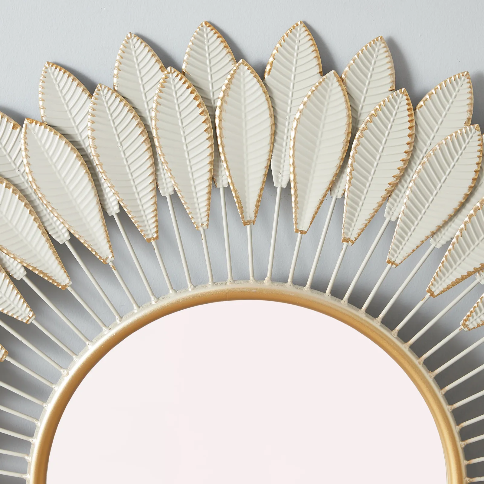 Feather Round Mirror 86cm