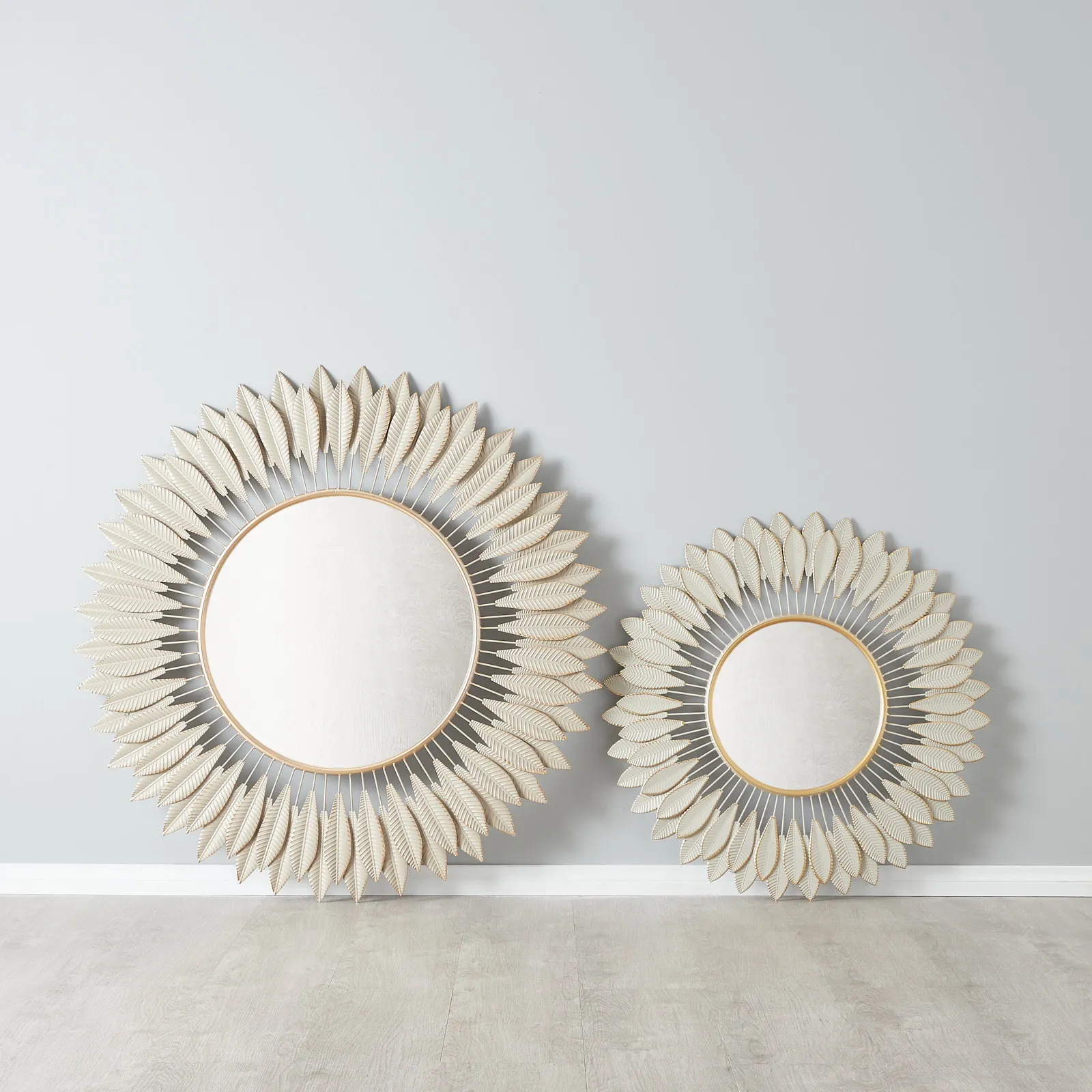 Feather Round Mirror 86cm | Koala Living