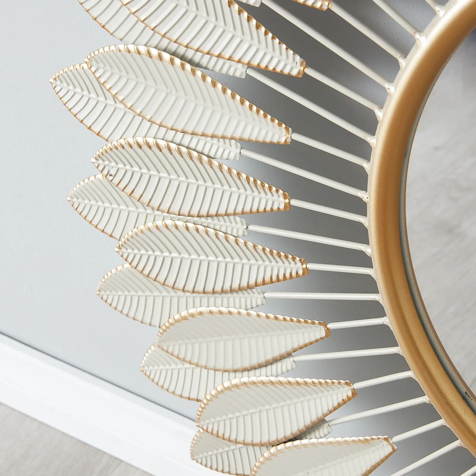 Feather Round Mirror 86cm