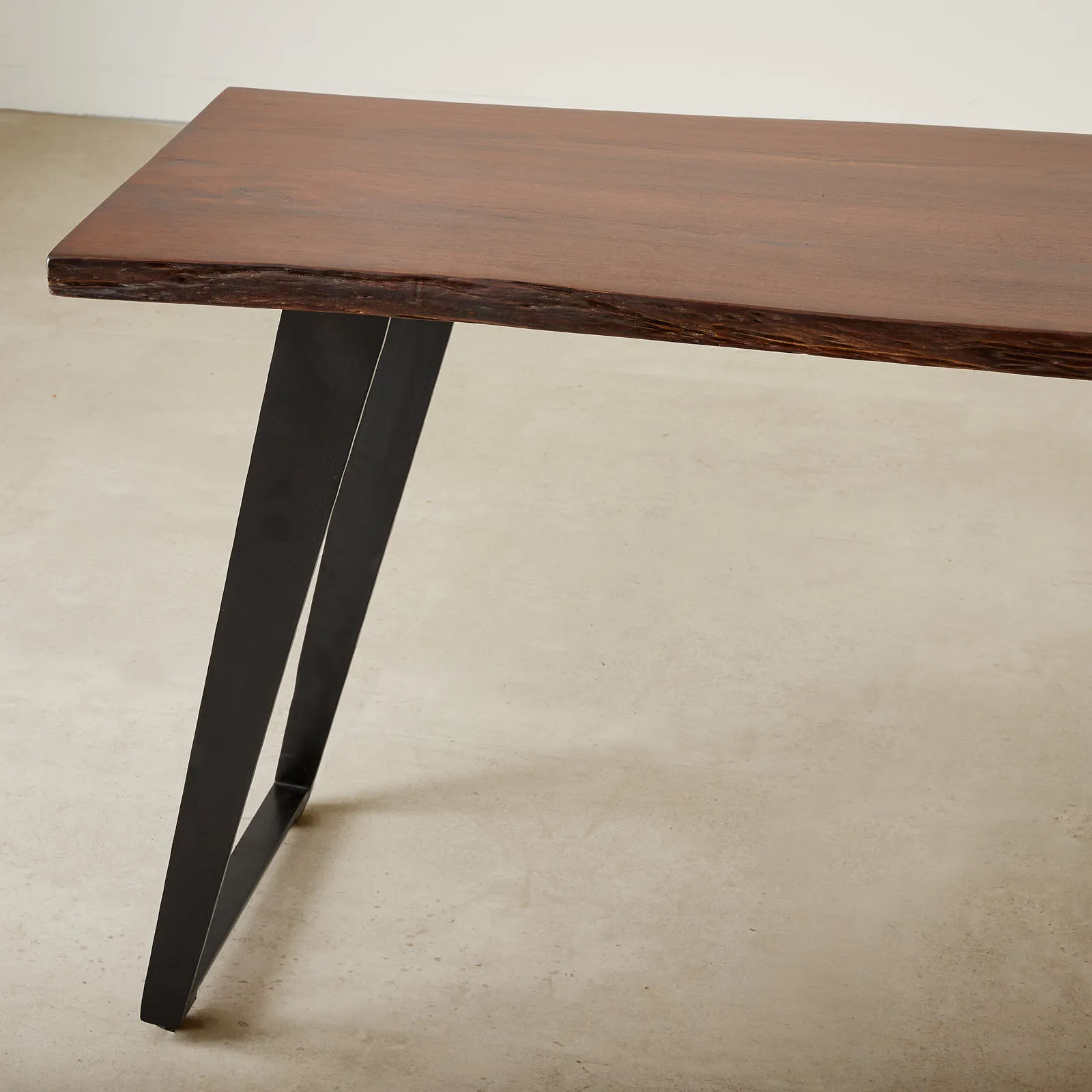 Freeform Natural Brown Acacia Wood Desk