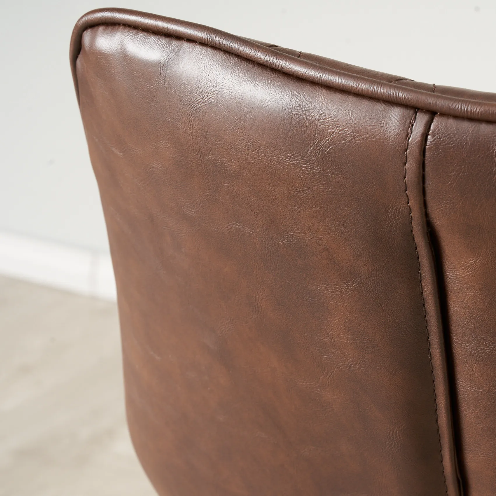 Gavin Dark Brown Vegan Leather 65cm Bar Stool | Koala Living