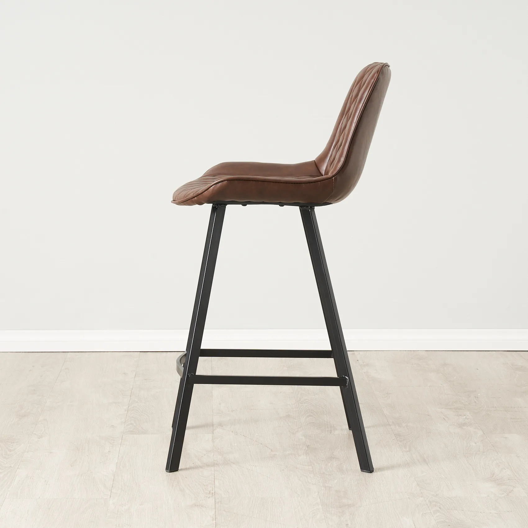 Gavin Dark Brown Vegan Leather 65cm Bar Stool | Koala Living