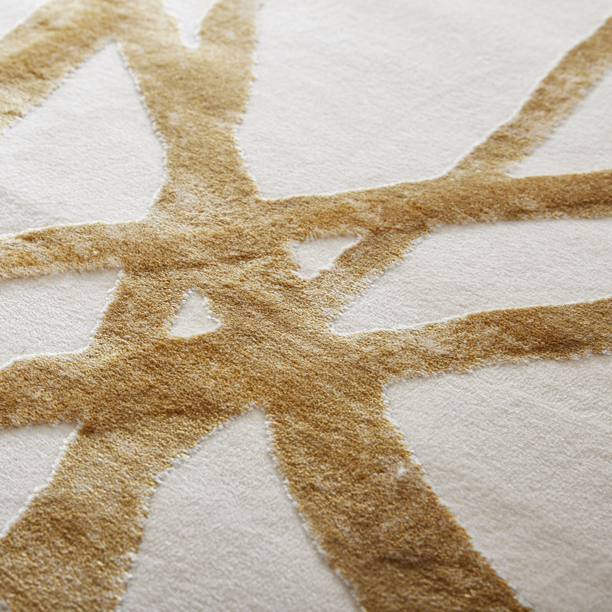 Gold Criss-Cross Floor Rug - Medium 200cm x 300cm