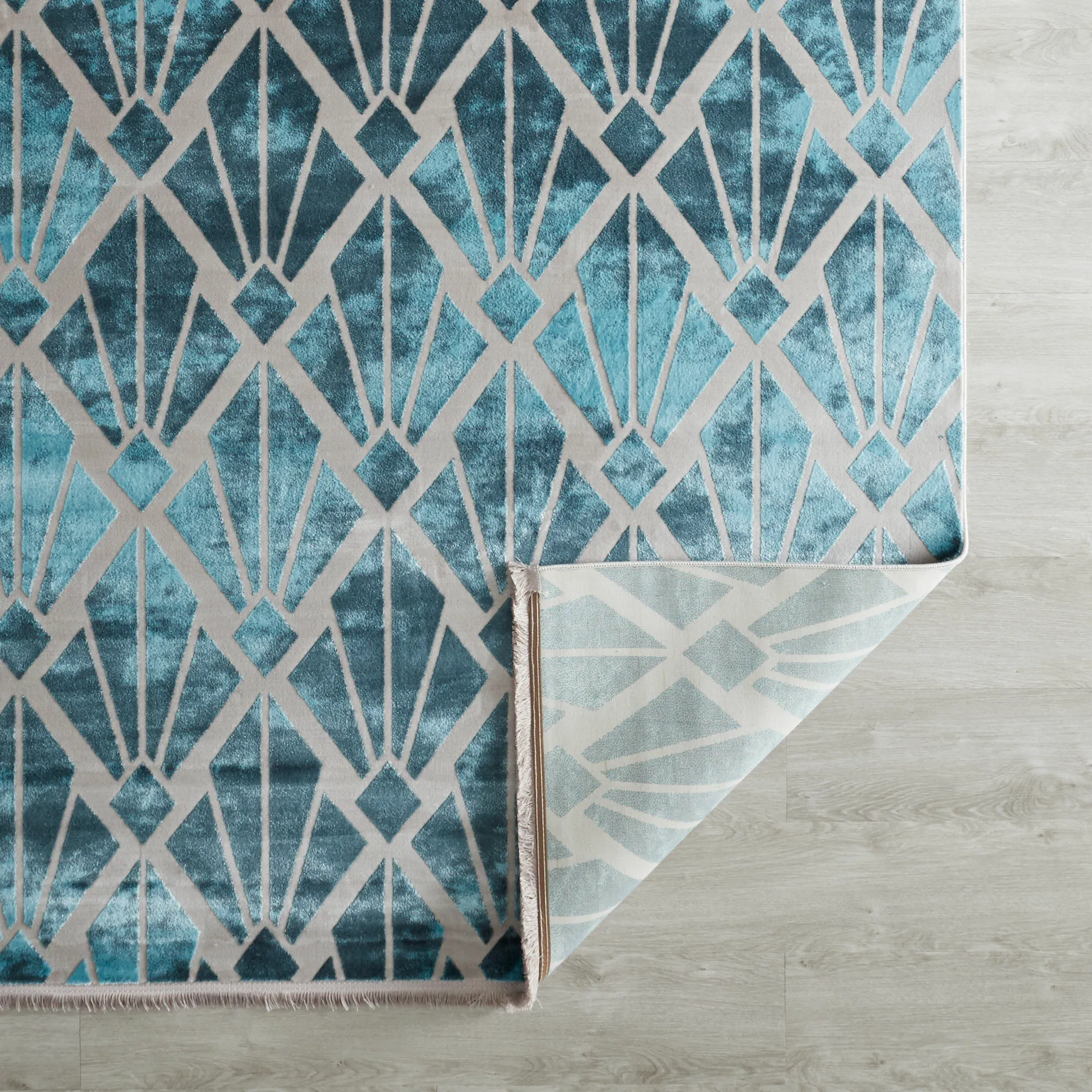 Blue Palmette Floor Rug - Medium 200cm x 300cm | Koala Living