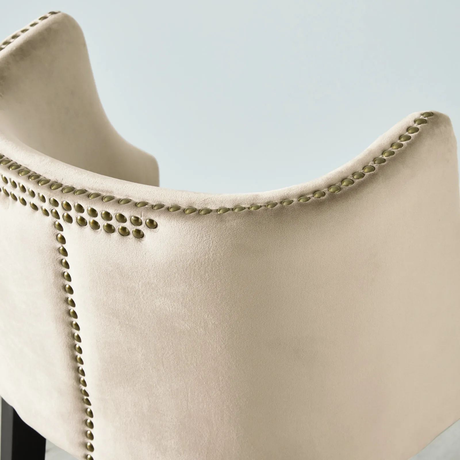 Simone Beige Velvet 76cm Bar Stool-Gold Accessories