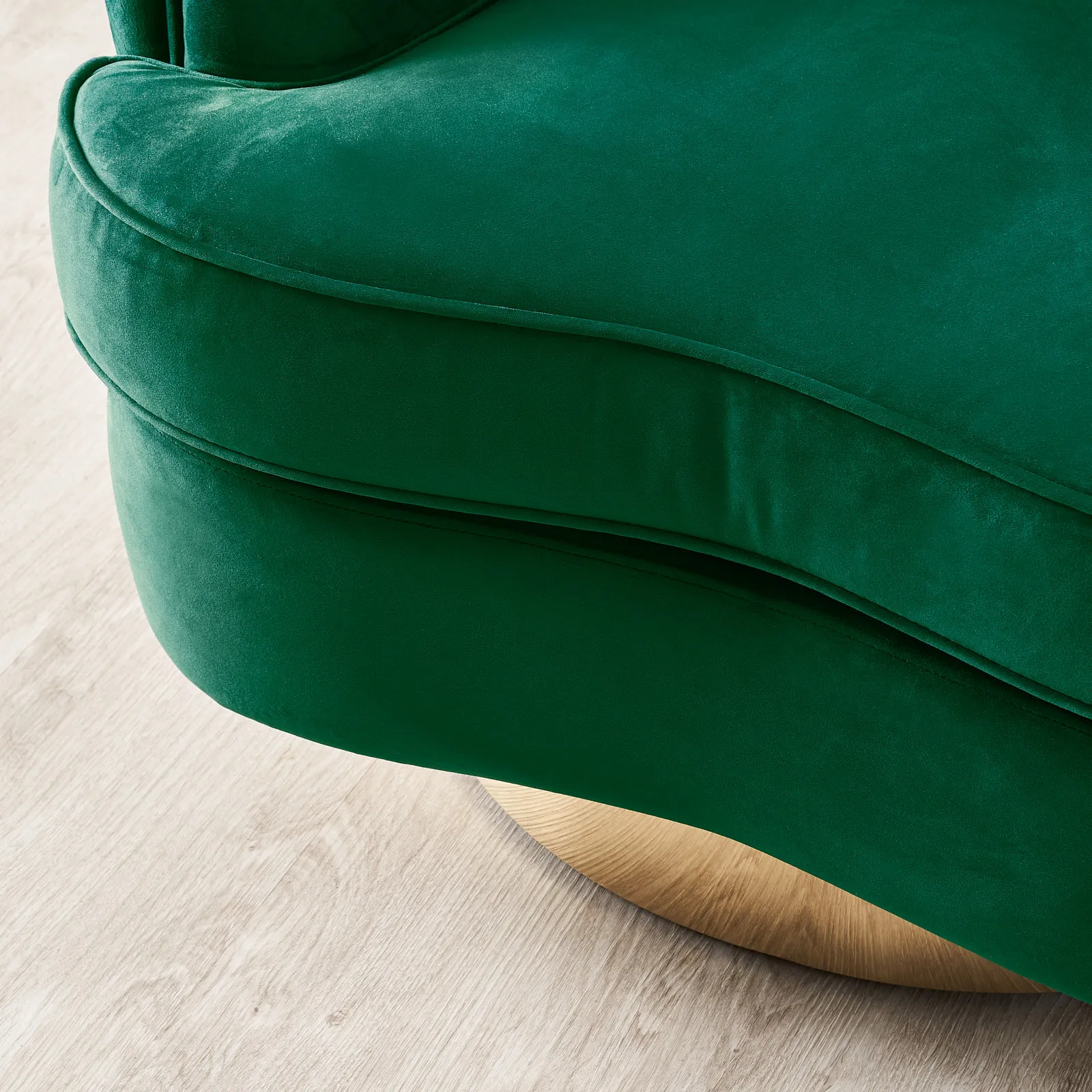 Kelly Emerald Green Velvet Swivel Chair - Gold Leg | Koala Living