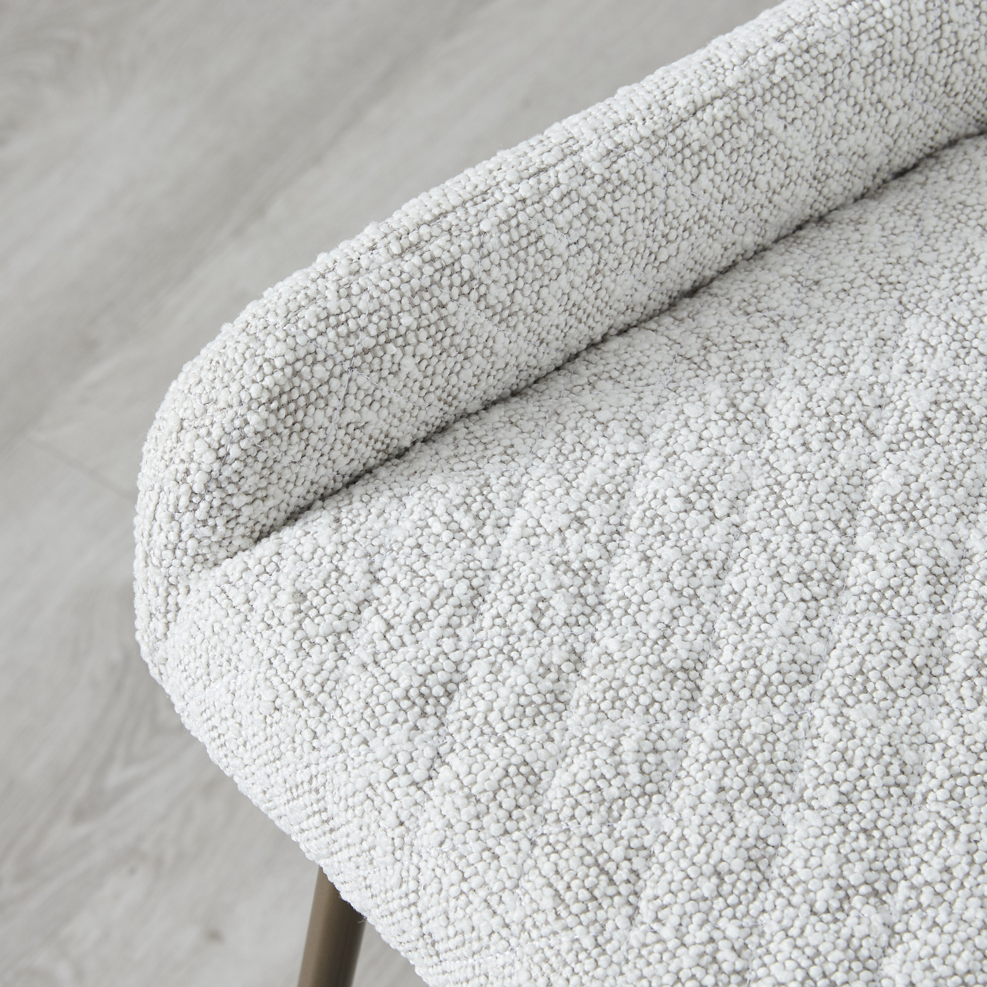 Quinn Cream Boucle Bar Stool - Brass Colour Legs | Koala Living