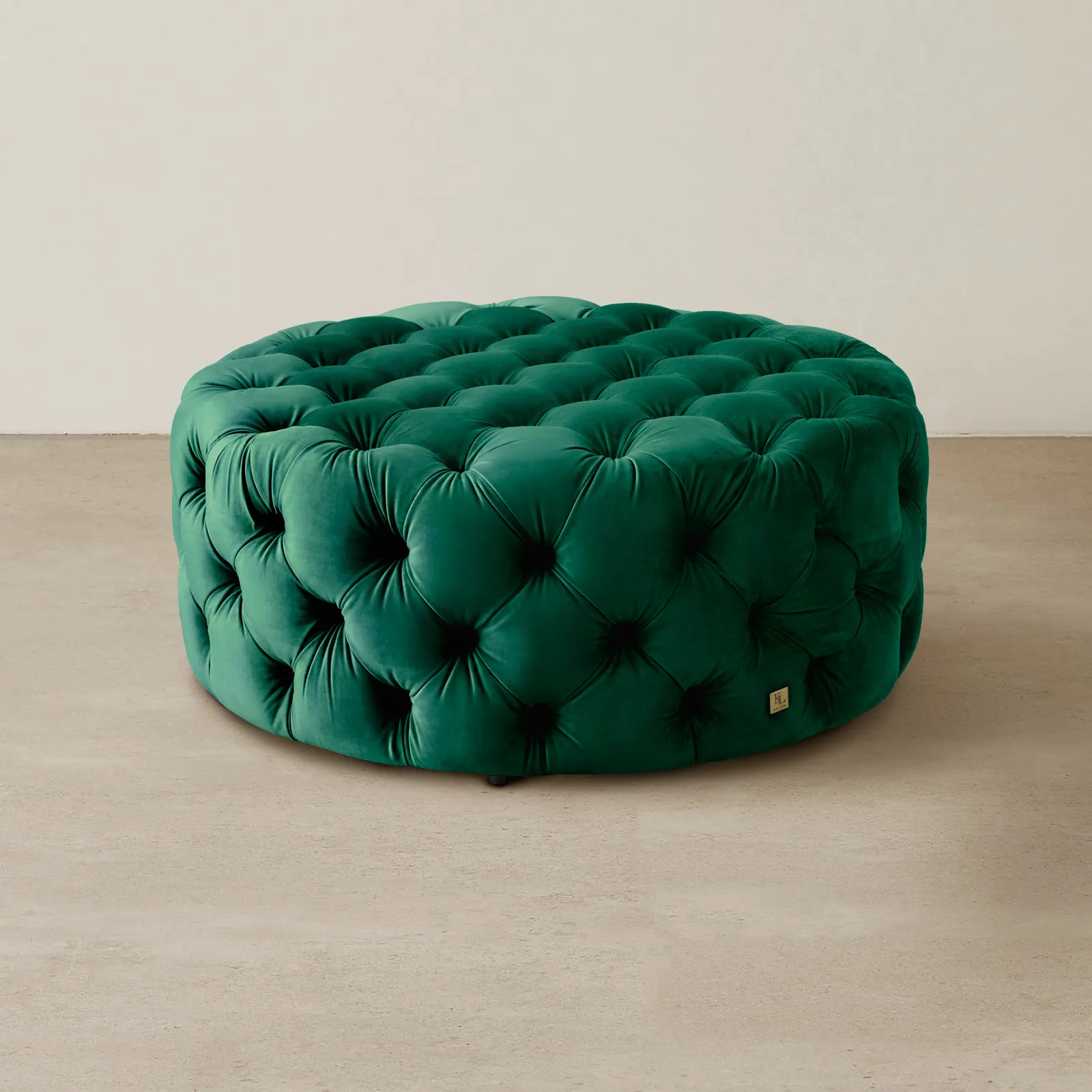 Kelly Emerald Velvet Ottoman