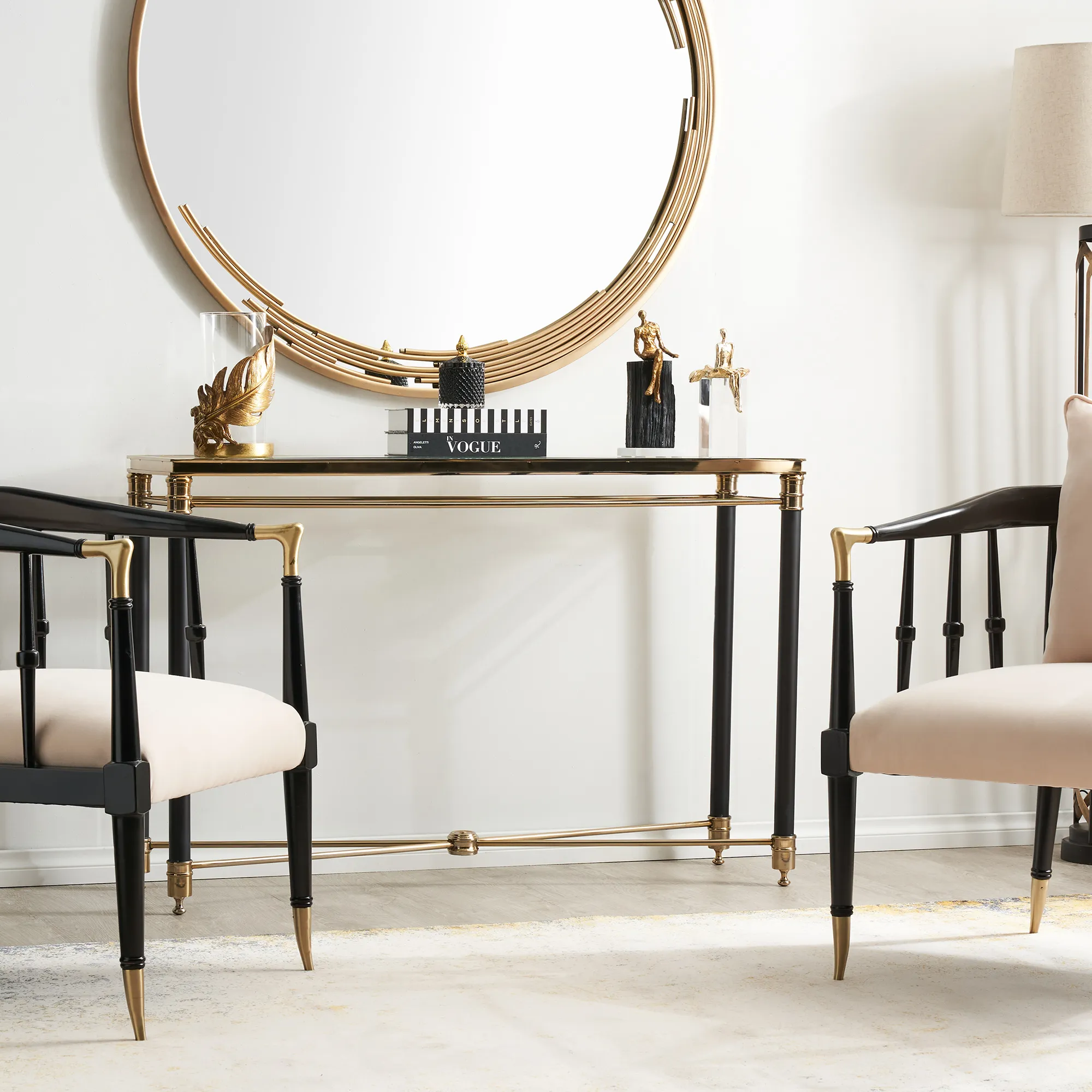 Pavel Gold Console Table