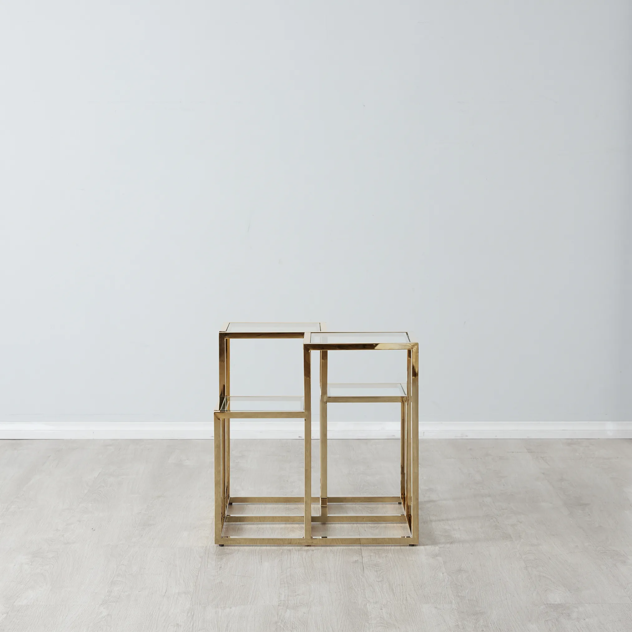 Geometric II Champagne Gold Side Table