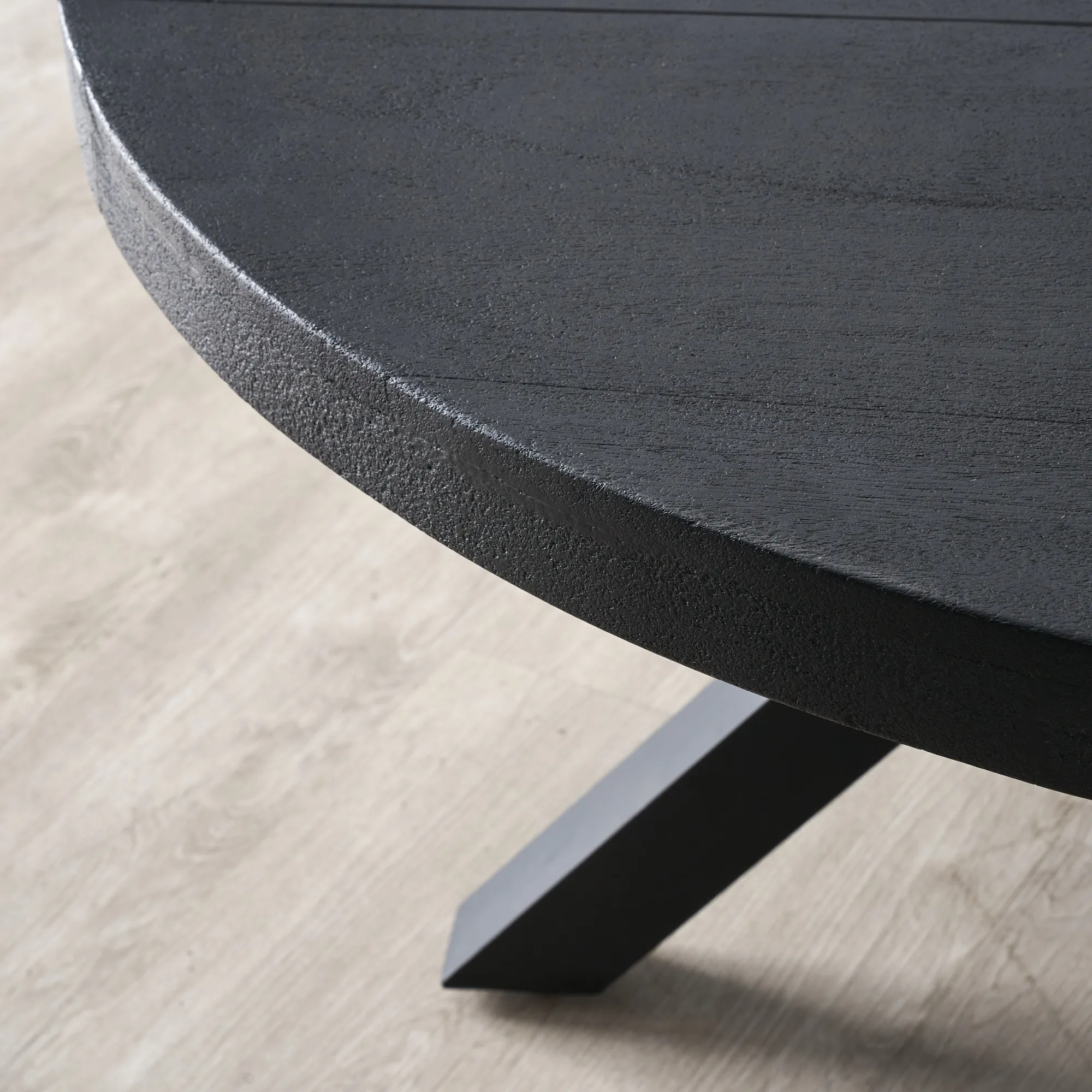 Emmett Black Mango Wood Round Dining Table | Koala Living