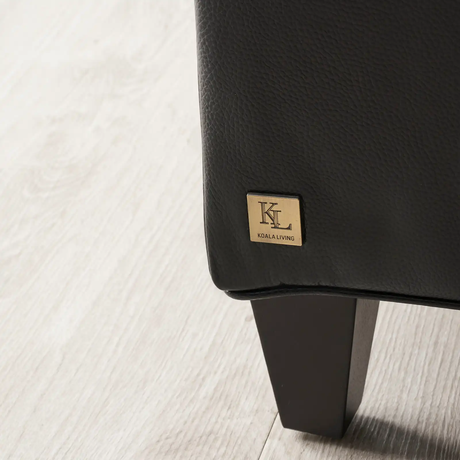 Russell Black Leather 3-Seater Sofa