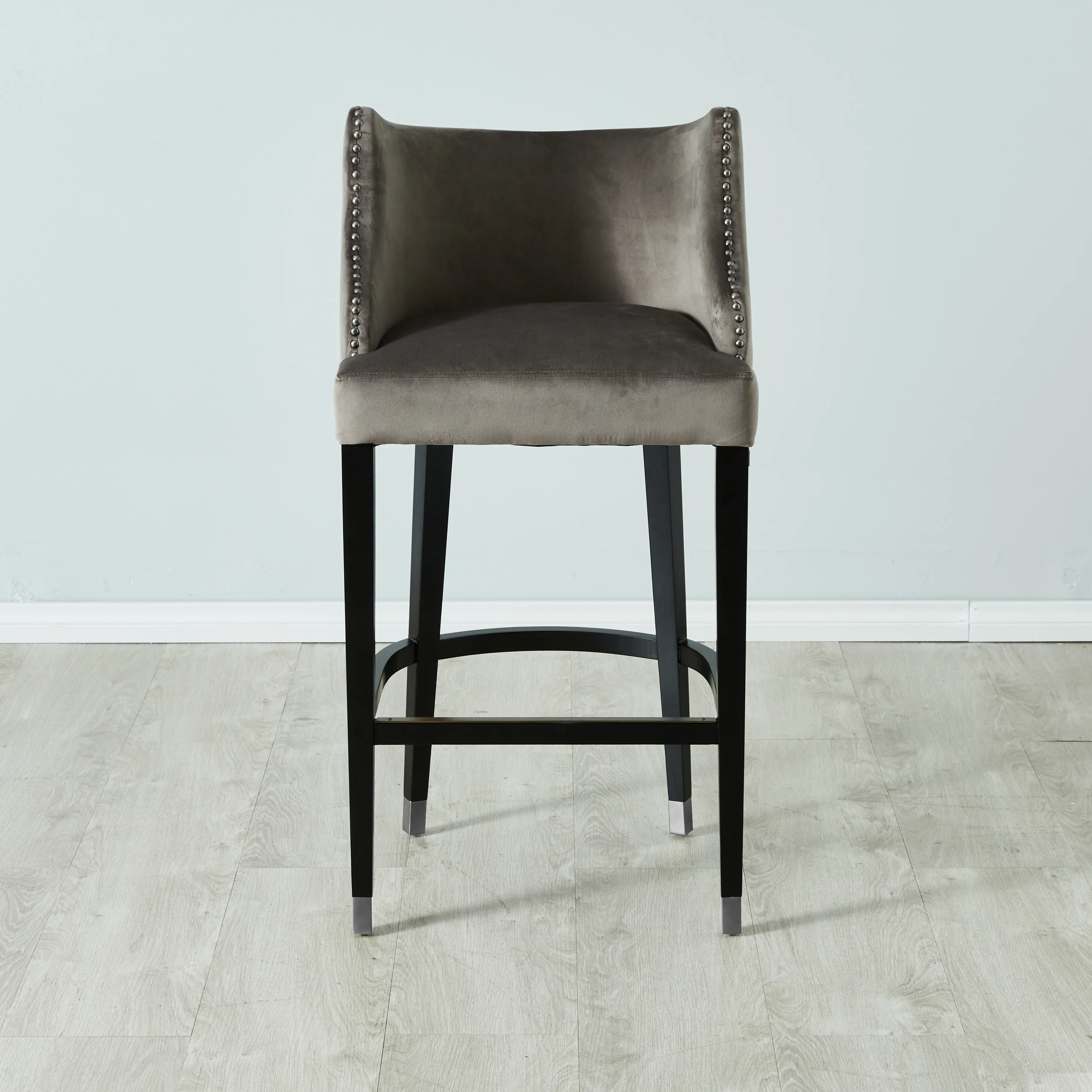 Simone Mushroom Velvet Bar Stool - Silver Accessories