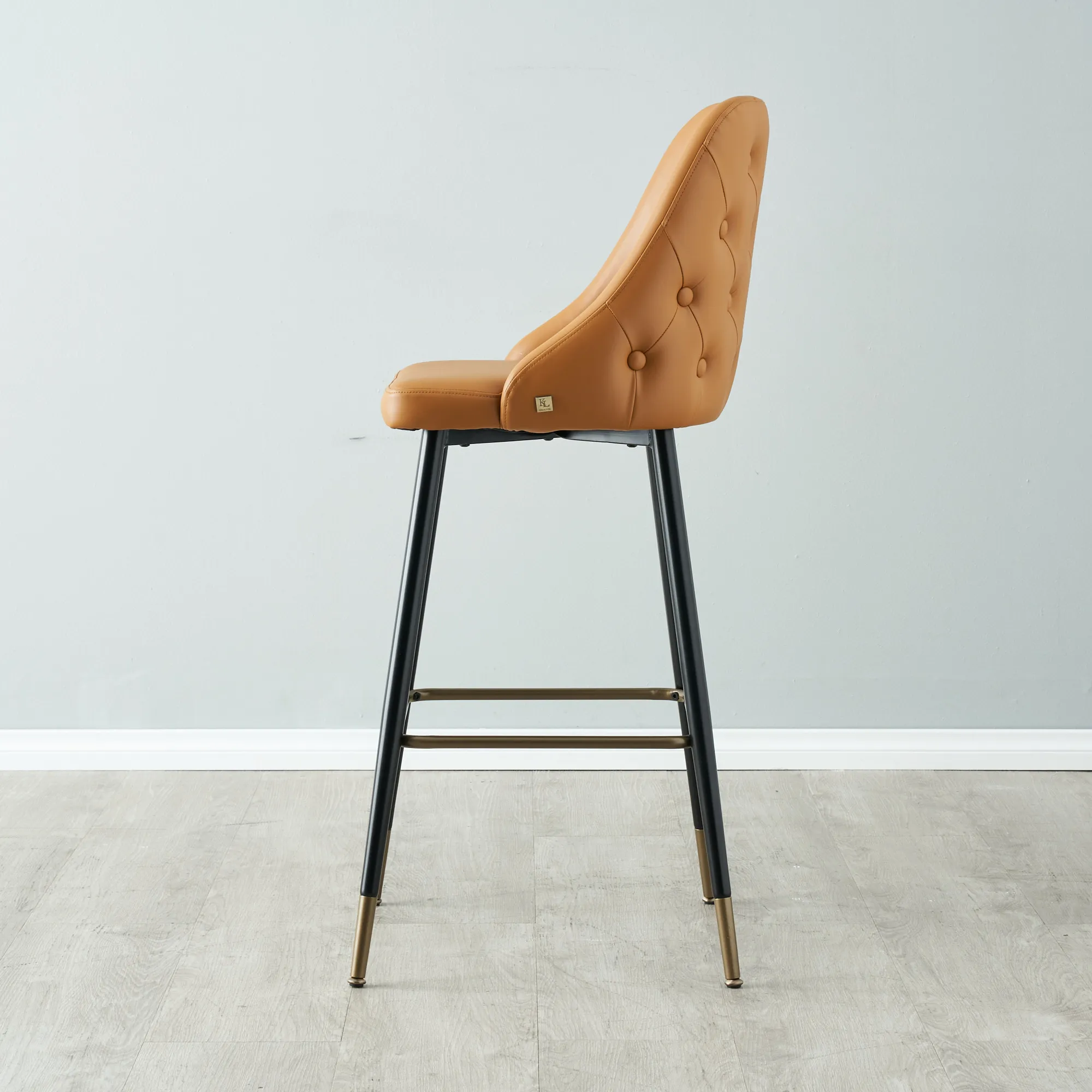 Winston II Autumn Brown Vegan Leather Bar Stool - 74cm