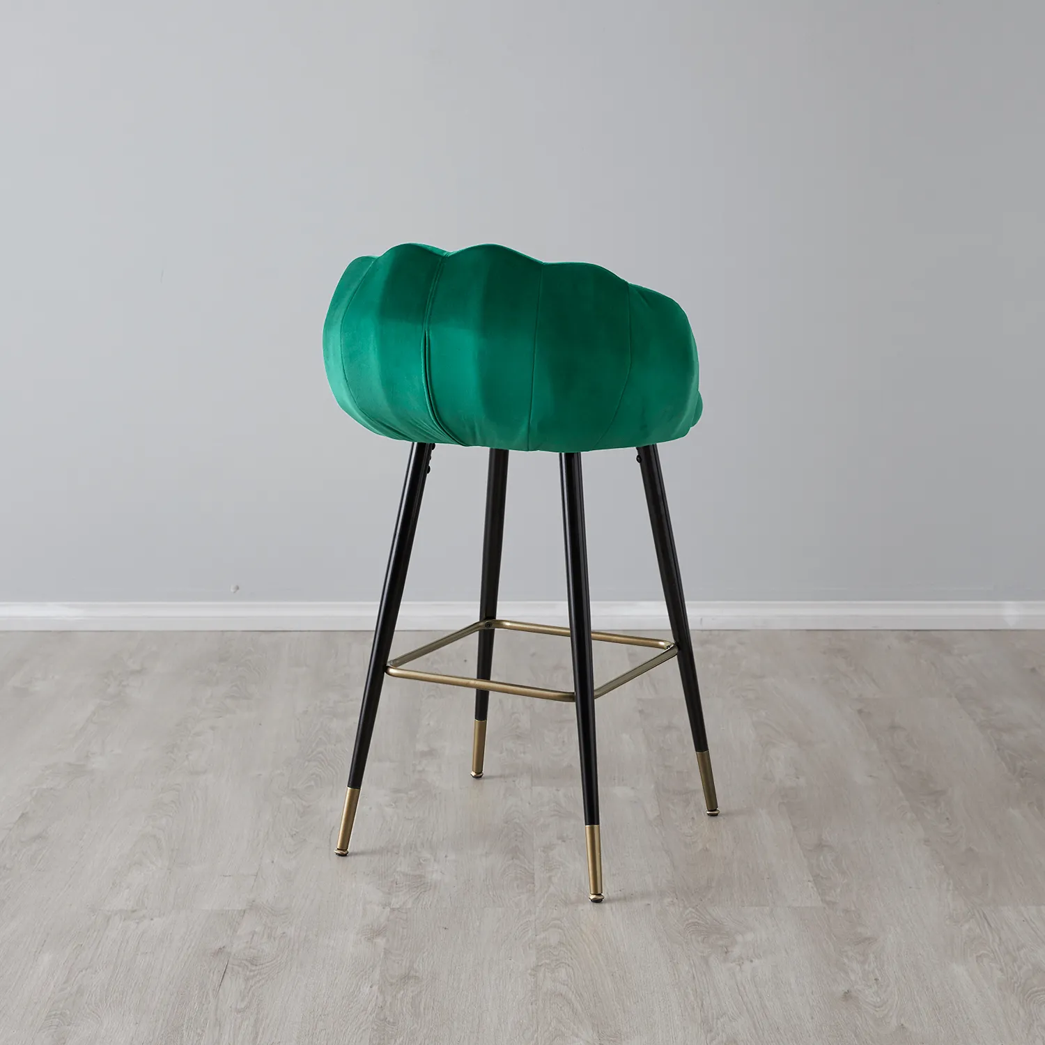 Amber II Emerald Velvet Bar Stool - 74cm