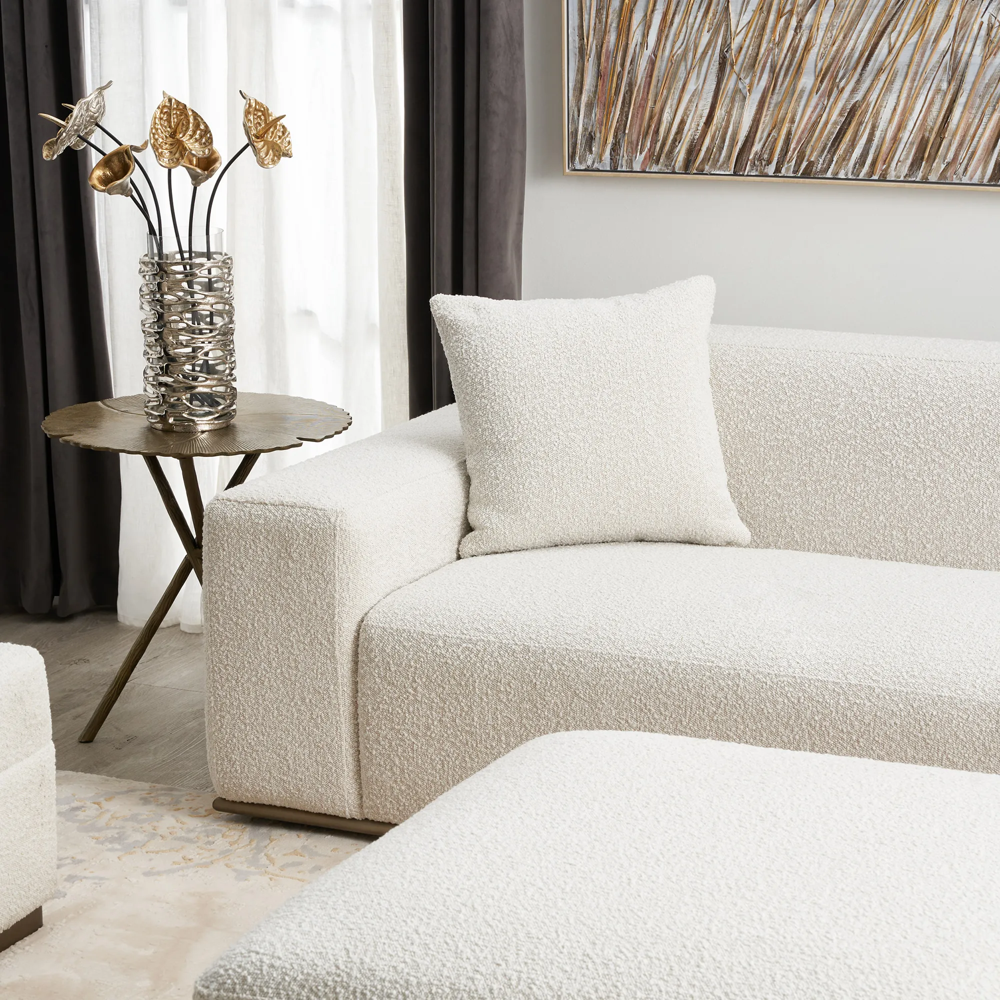 Callie Cream Boucle 3-Seater Sofa