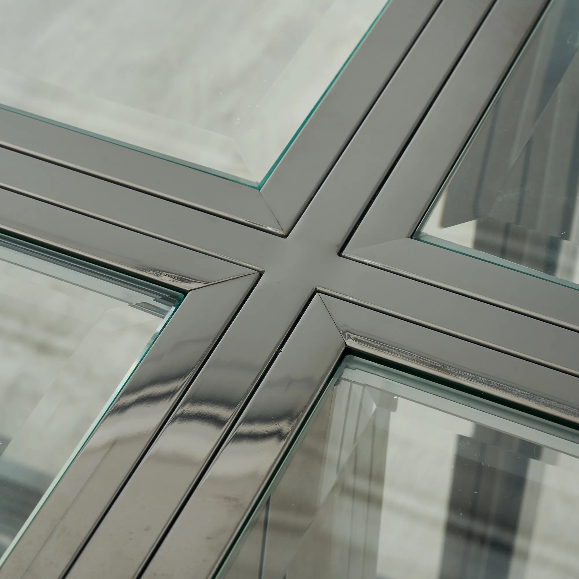 Titus Black Nickel Dining Table - Glass Top | Koala Living