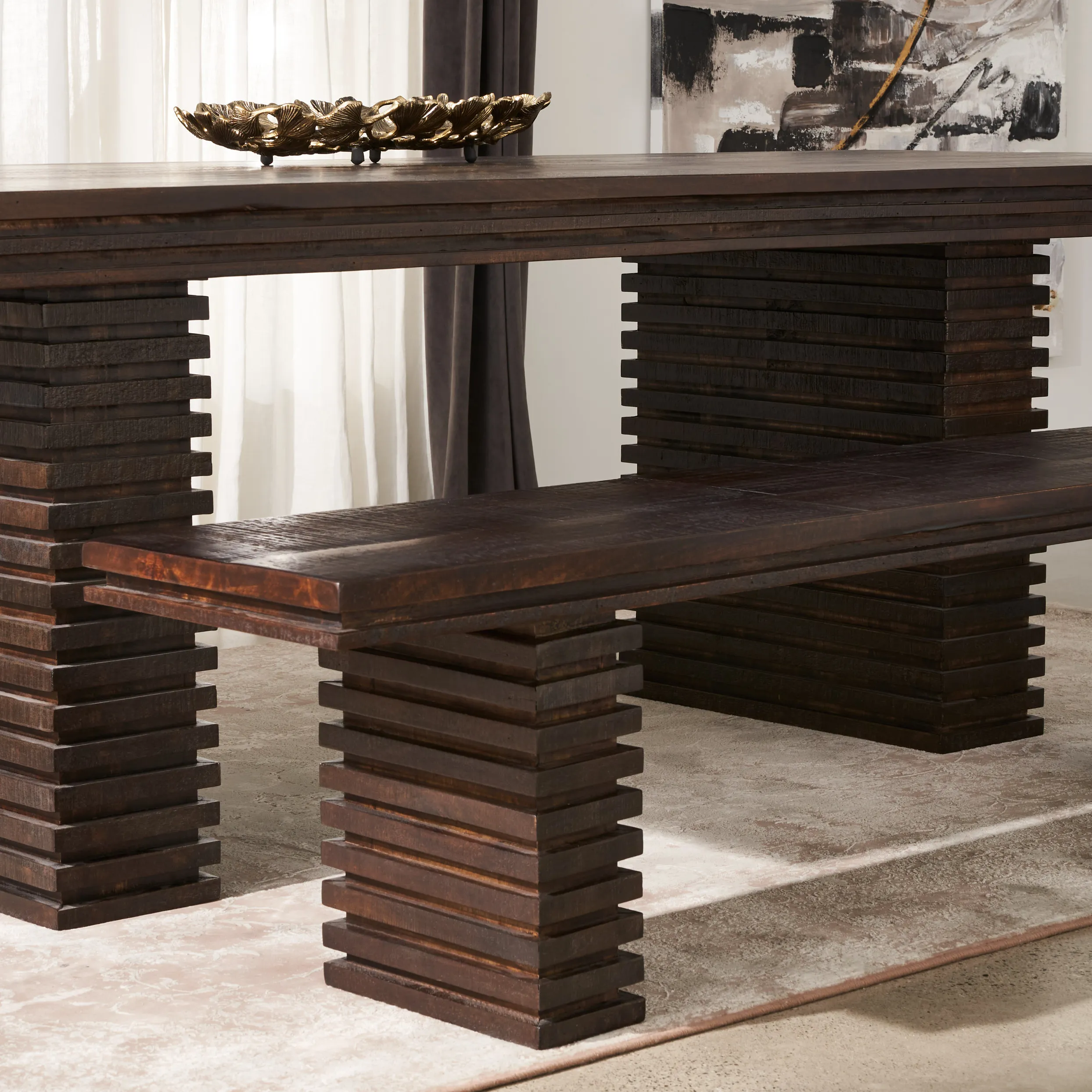 Rafiki Black Mango Wood Dining Table - Large | Koala Living