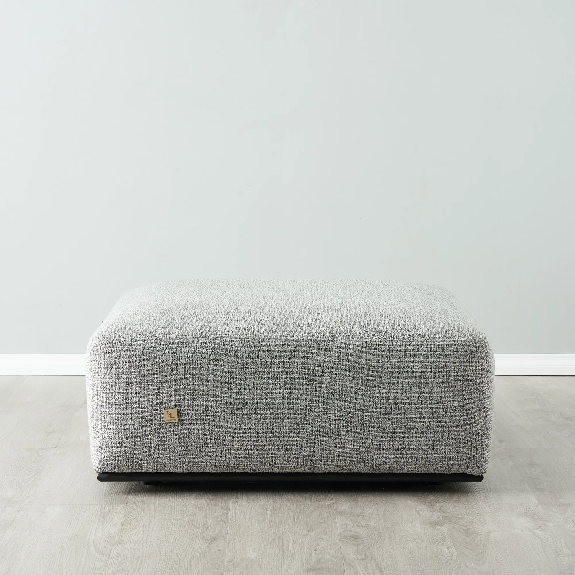 Erica Mid Grey Woven Fabric Ottoman