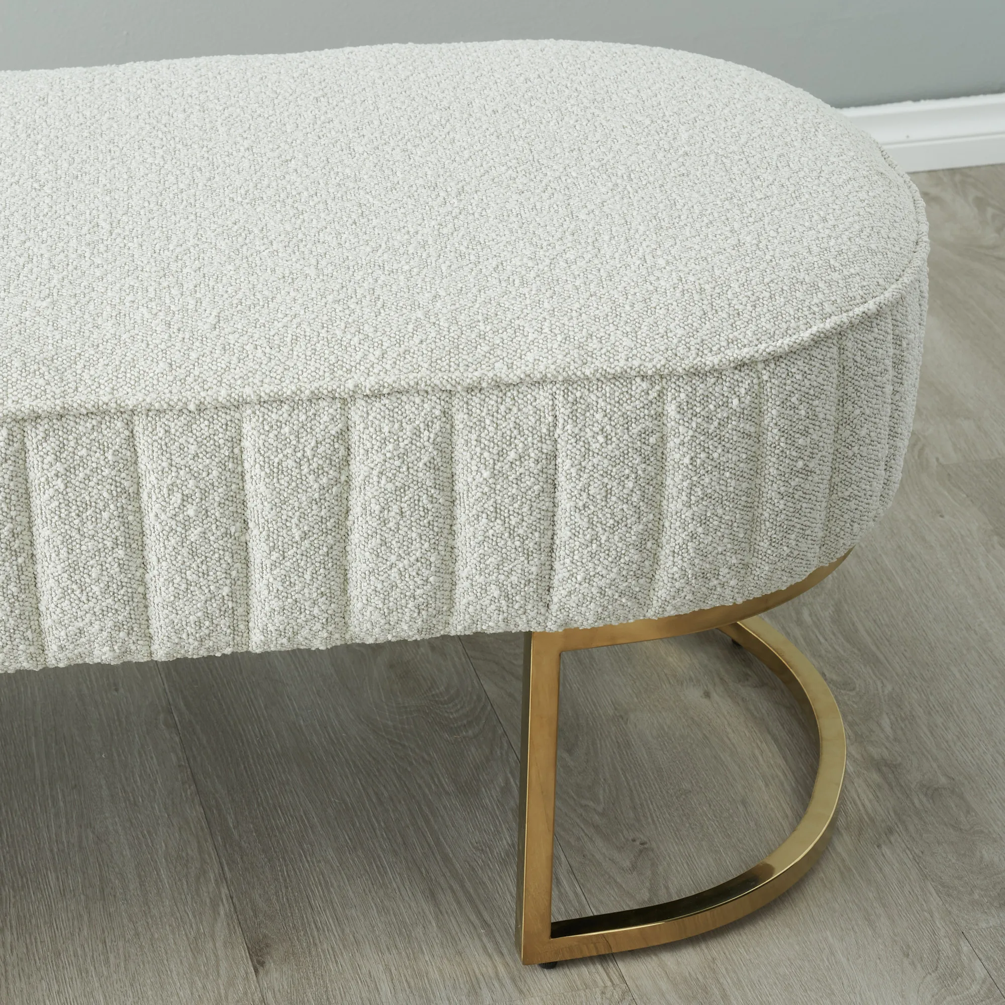 Hilda Ii Cream Boucle Ottoman