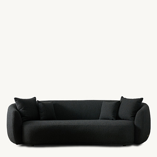 Everett Black Boucle 3-Seater Sofa