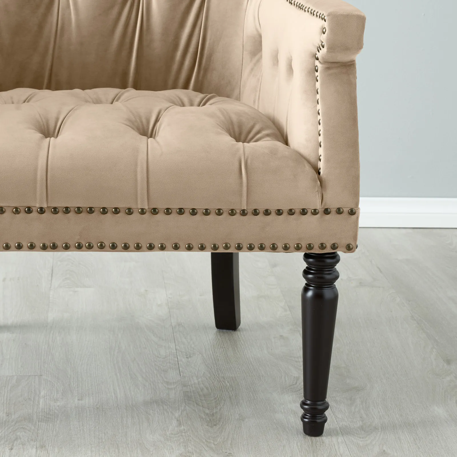 Deco Beige Velvet Armchair | Koala Living