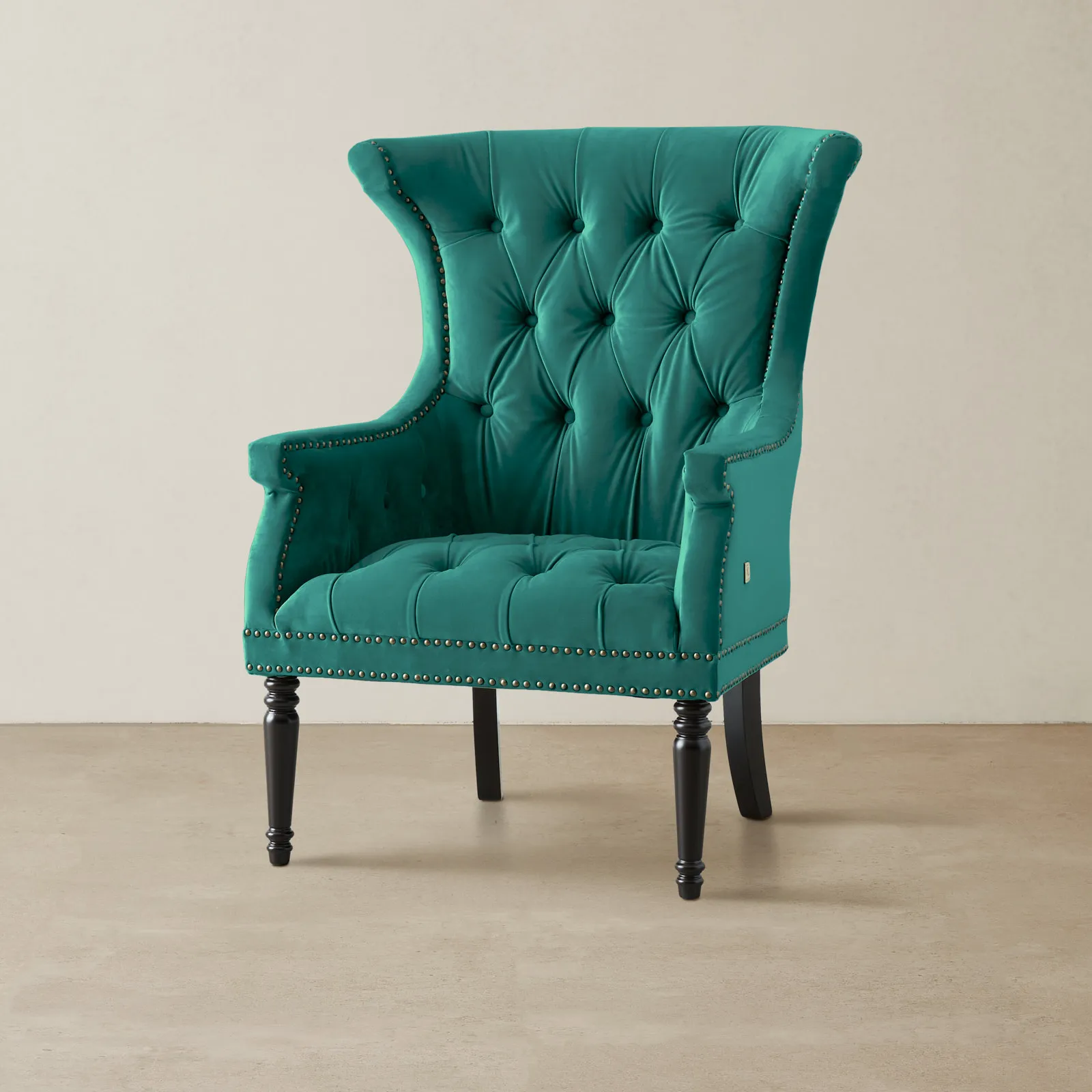 Peacock blue velvet chair store