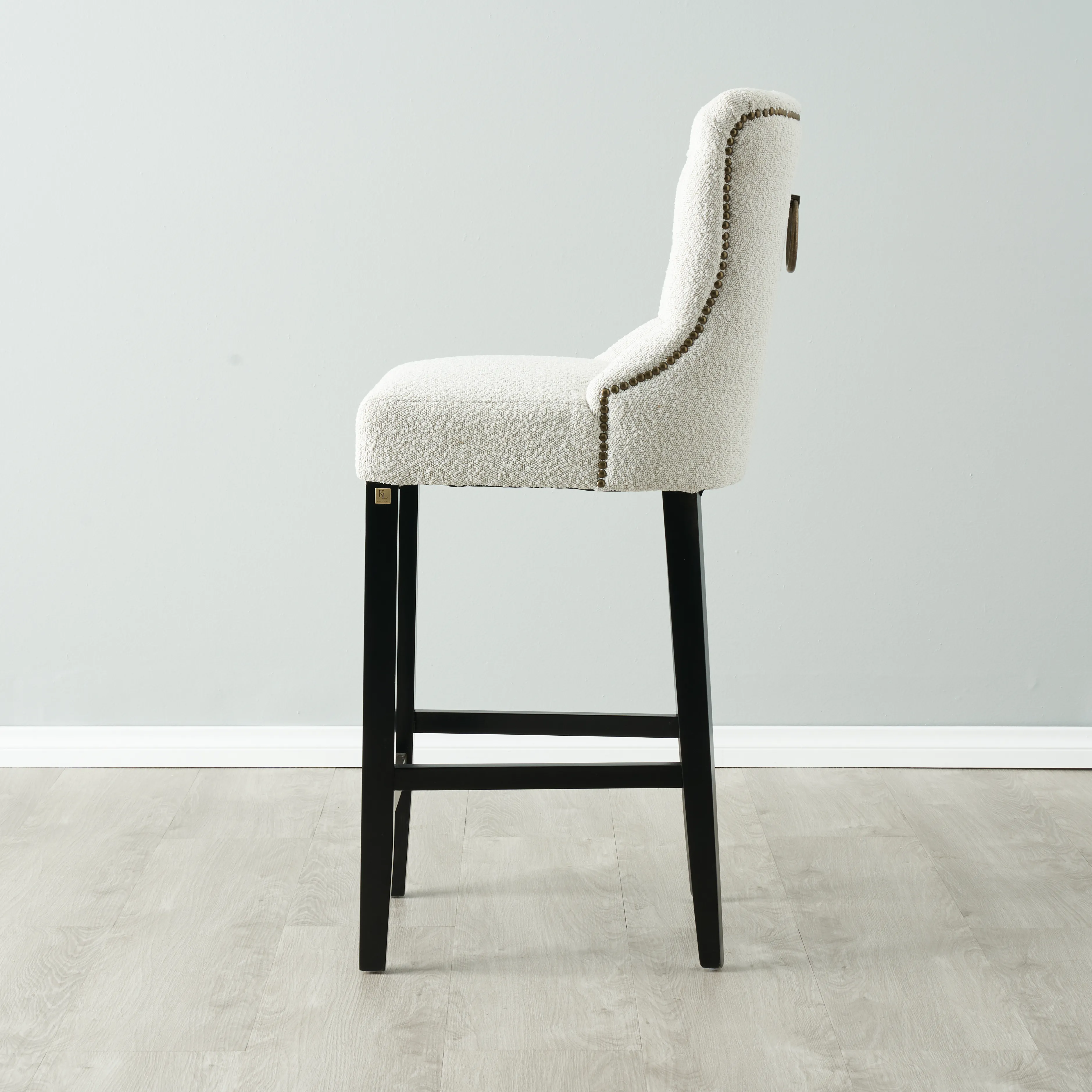 Saxon Cream Boucle Bar Stool