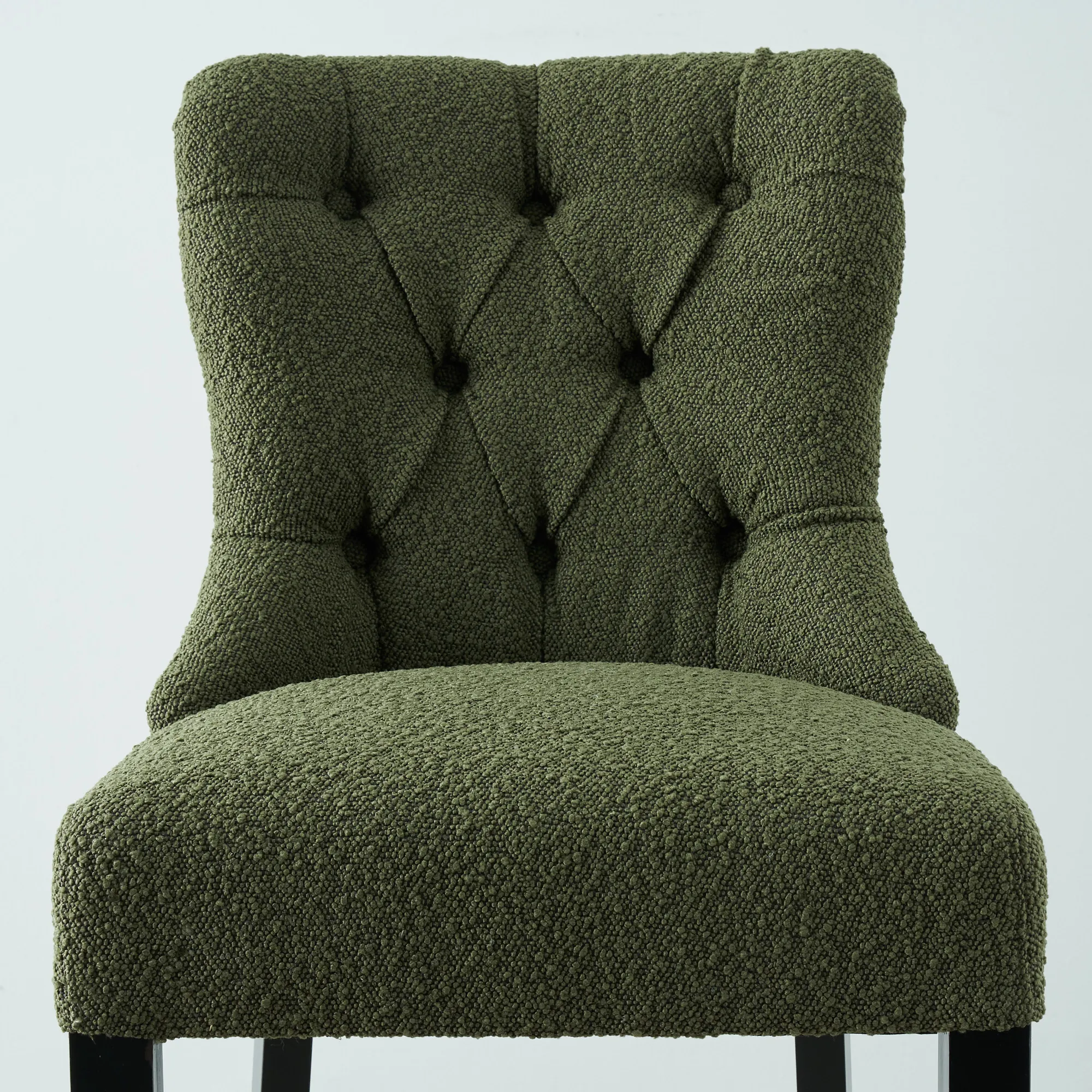 Saxon Olive Green Boucle Bar Stool