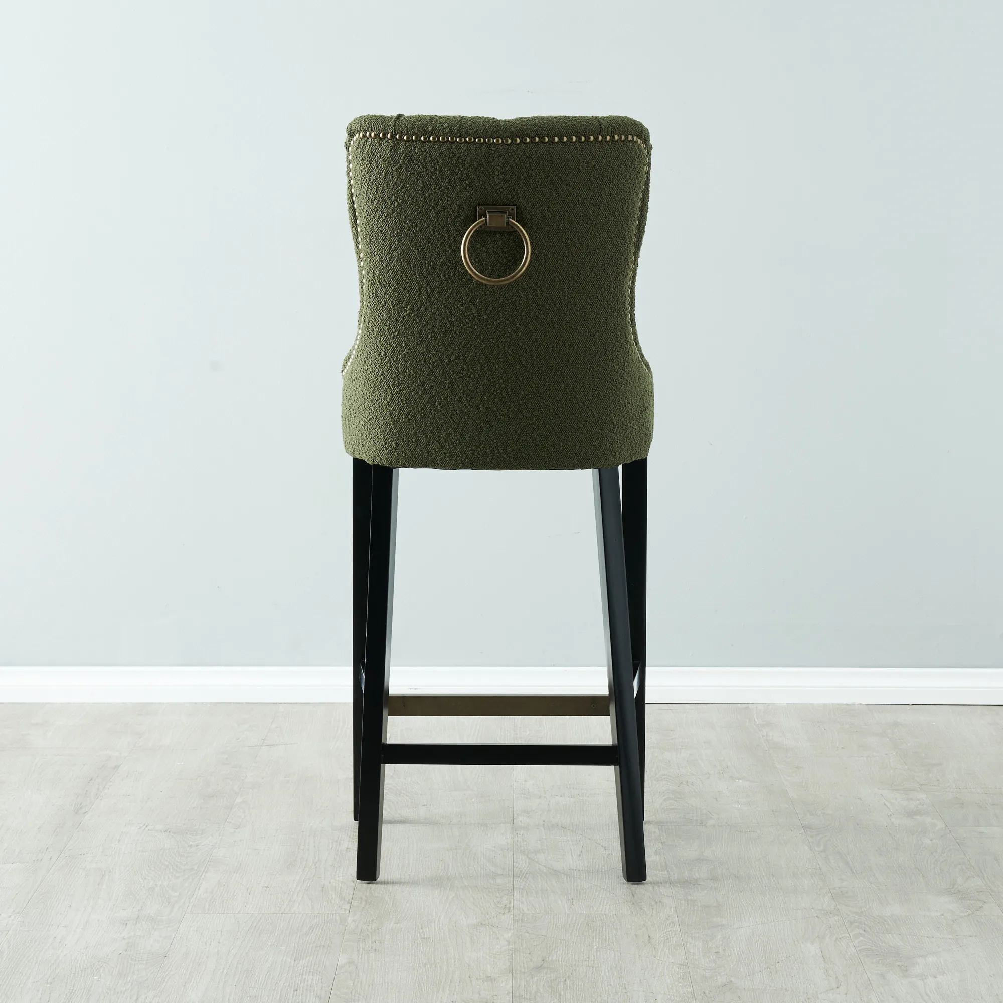 Saxon Olive Green Boucle Bar Stool