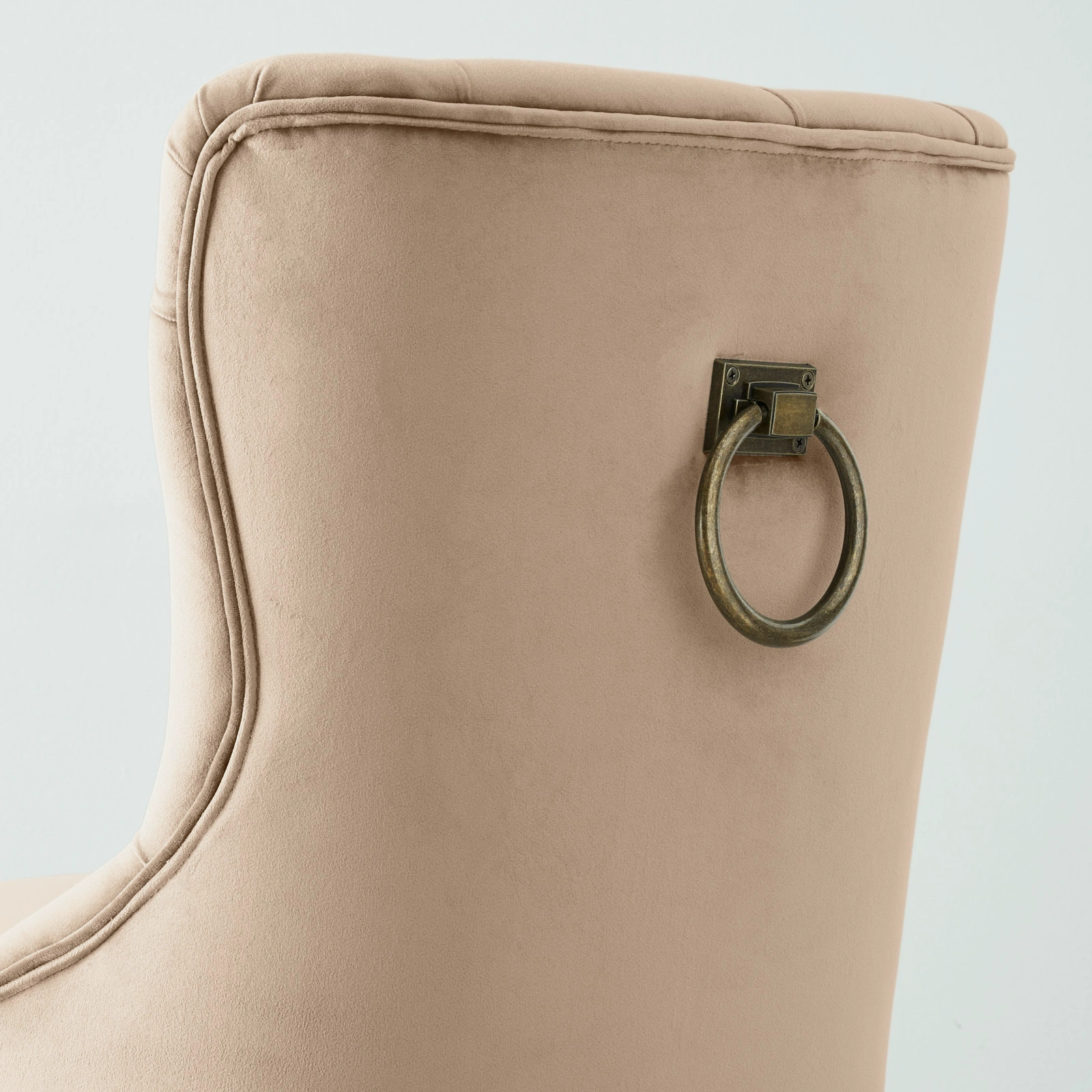 Saxon Beige Velvet Bar Stool