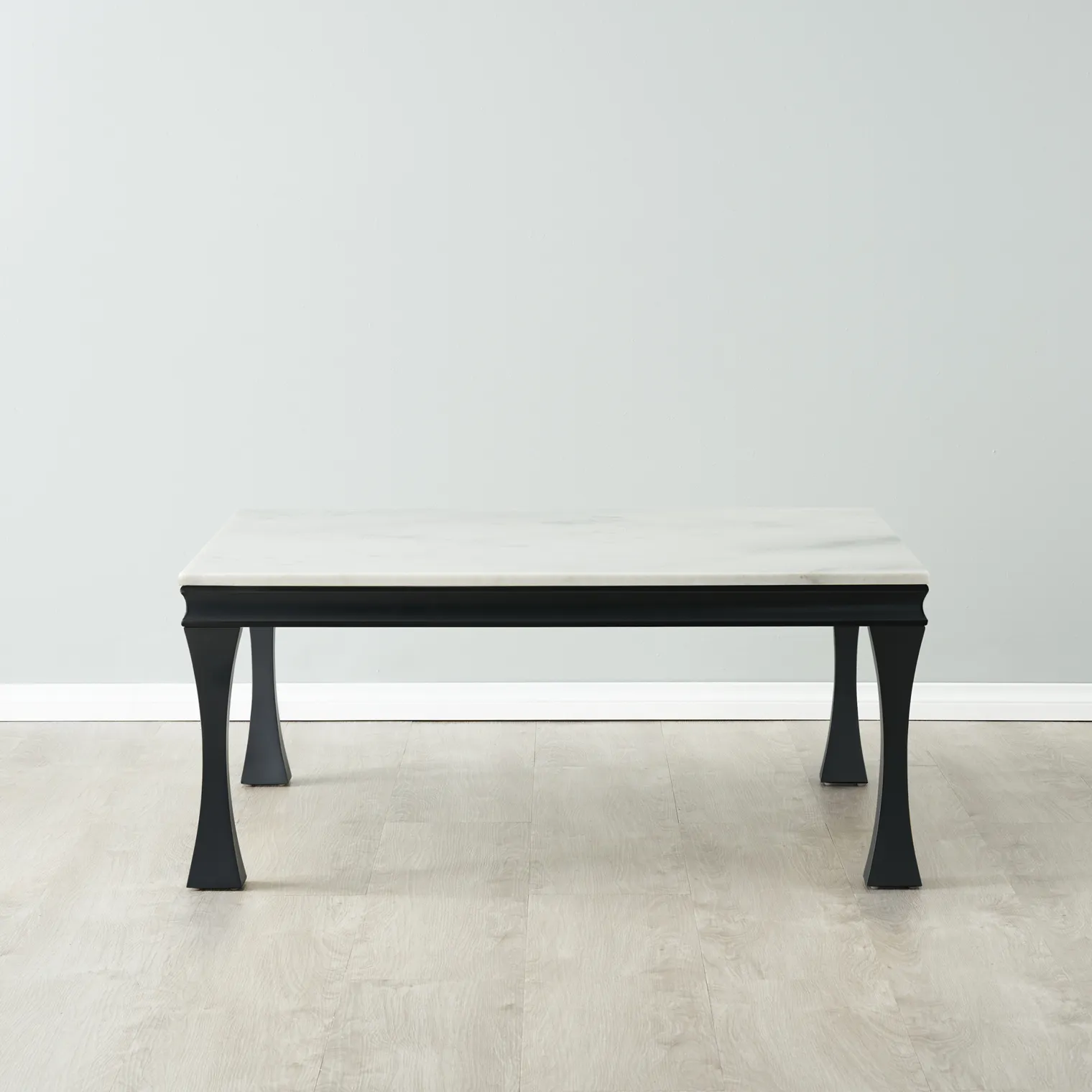 Marble top coffee table black legs store