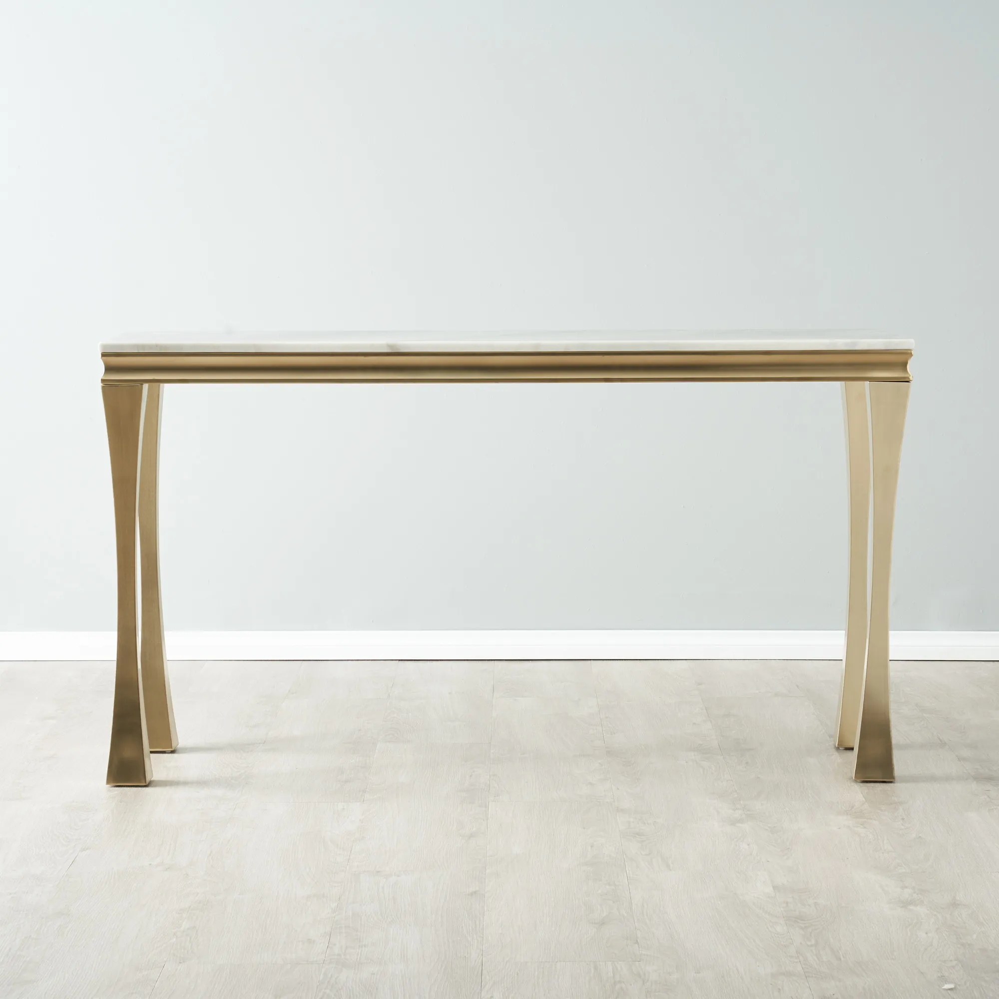 Melody Marble Console Table - Brush Champagne Gold Legs