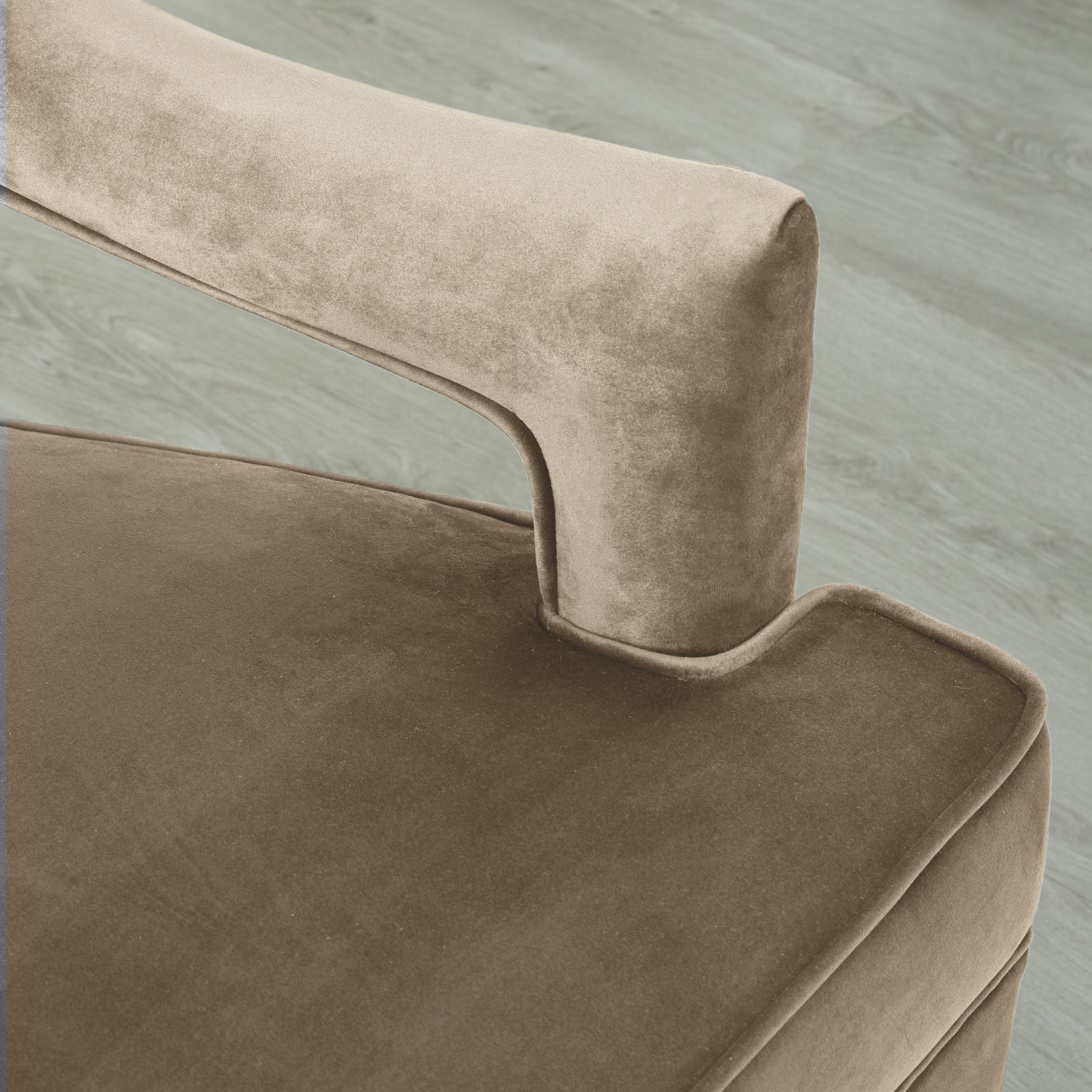 Burton Beige Velvet Swivel Occasional Chair - Brushed Champagne Gold ...