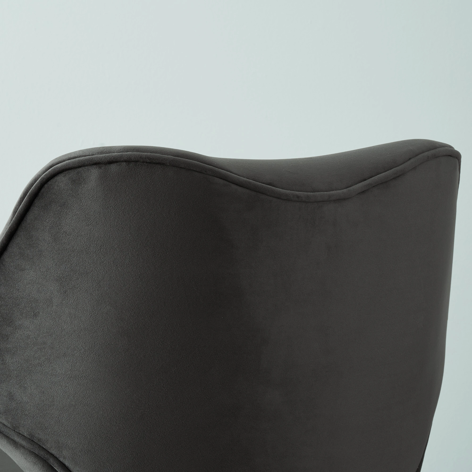 Burton Charcoal Velvet Swivel Occasional Chair - Brushed Black Nickel ...