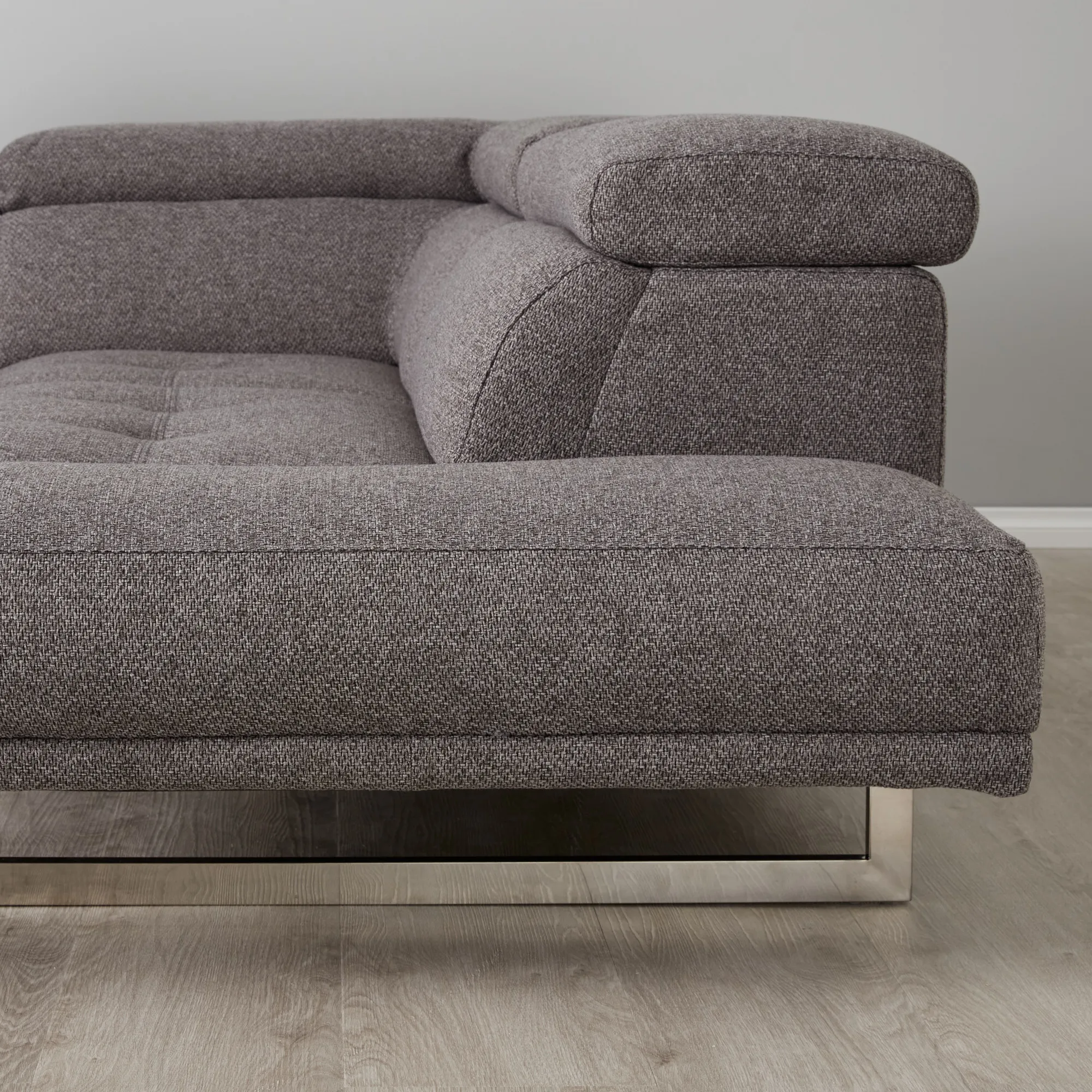 Albany Charcoal Woven Left Chaise Lounge | Koala Living