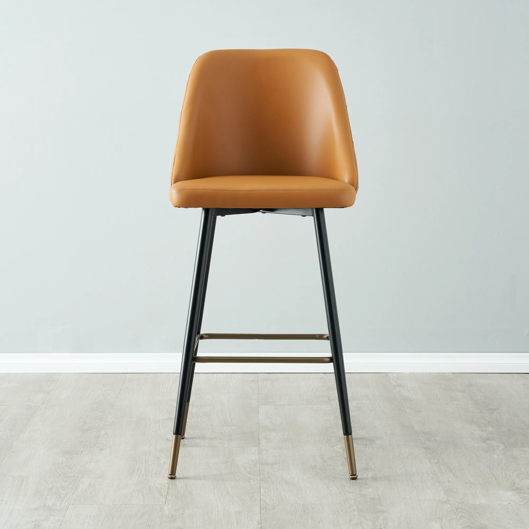 Winston III Autumn Brown Vegan Leather Bar Stool - 74cm